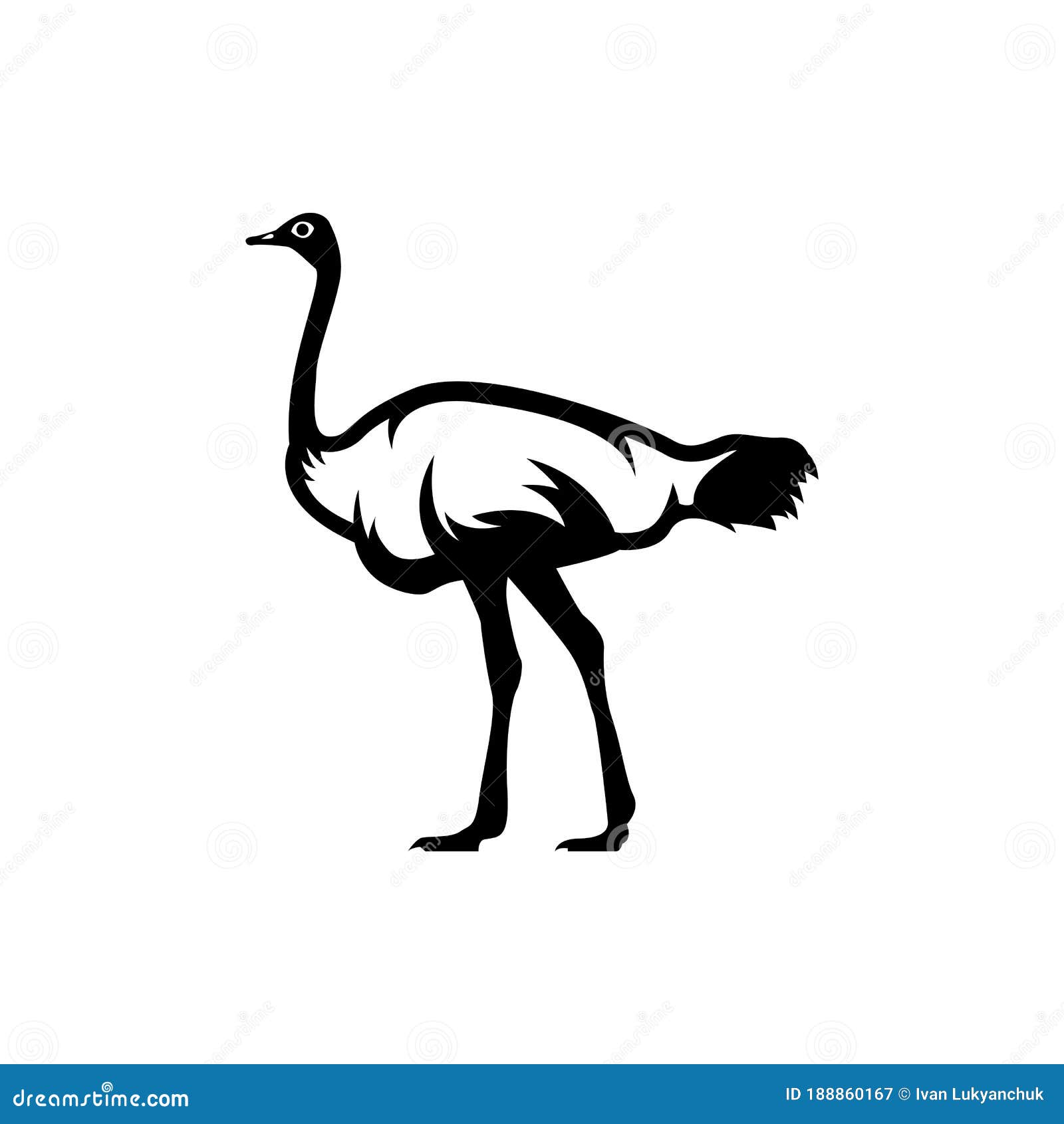 Ostrich Silhouette. Ostrich Logo Stock Vector - Illustration of african ...