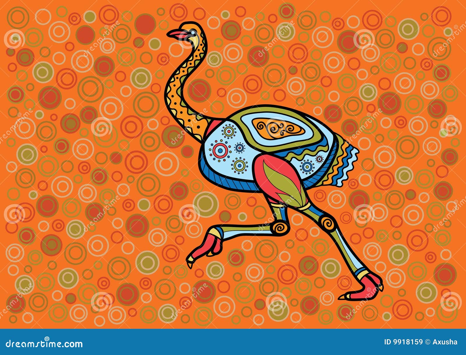 Ostrich stock vector. Illustration of nature, pattern - 9918159