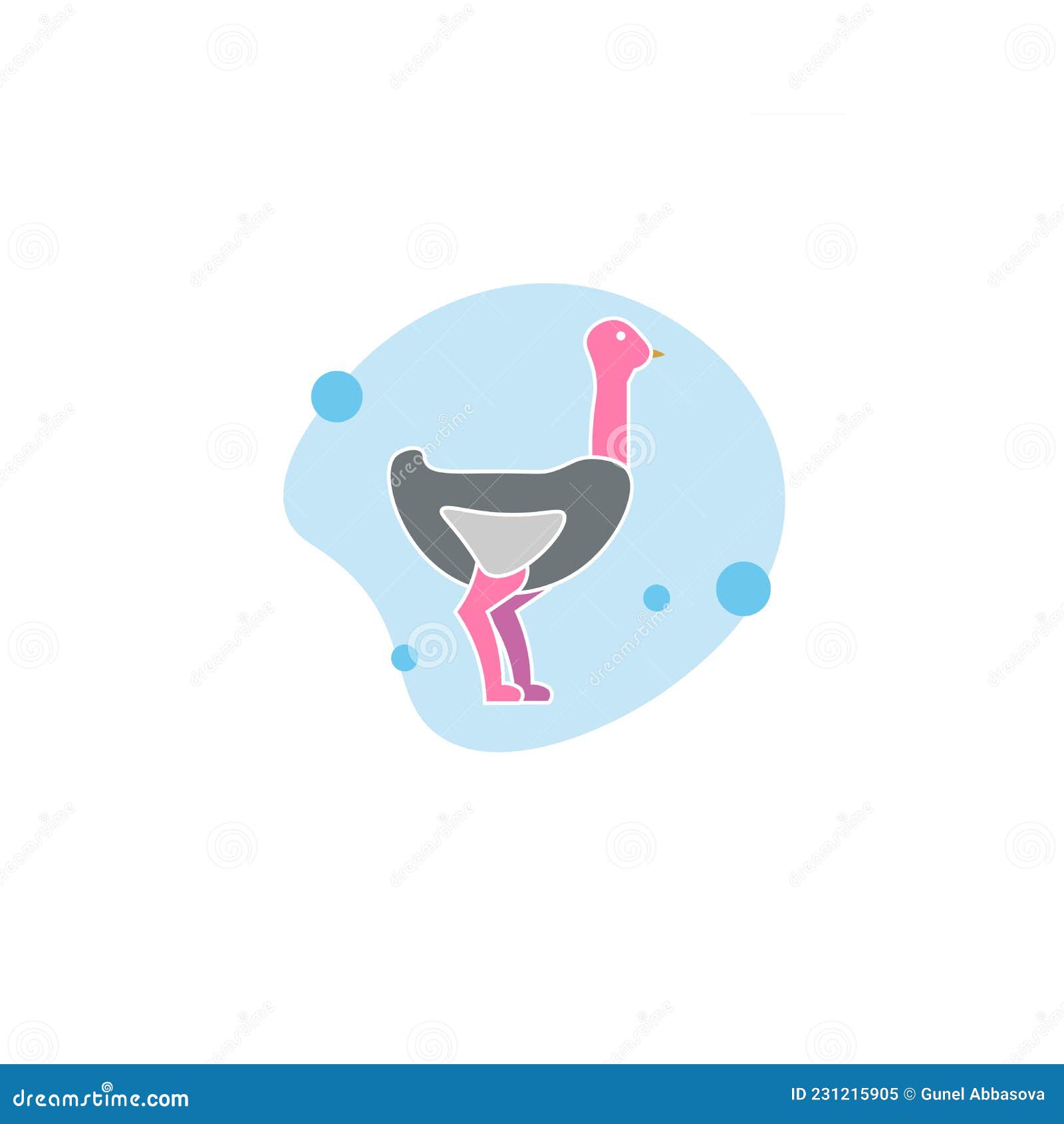 Ostrich Clipart. Ostrich Colorful Flat Icon Stock Vector - Illustration ...