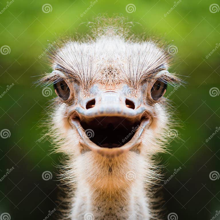 Ostrich face close up stock photo. Image of molydophanes - 82729620