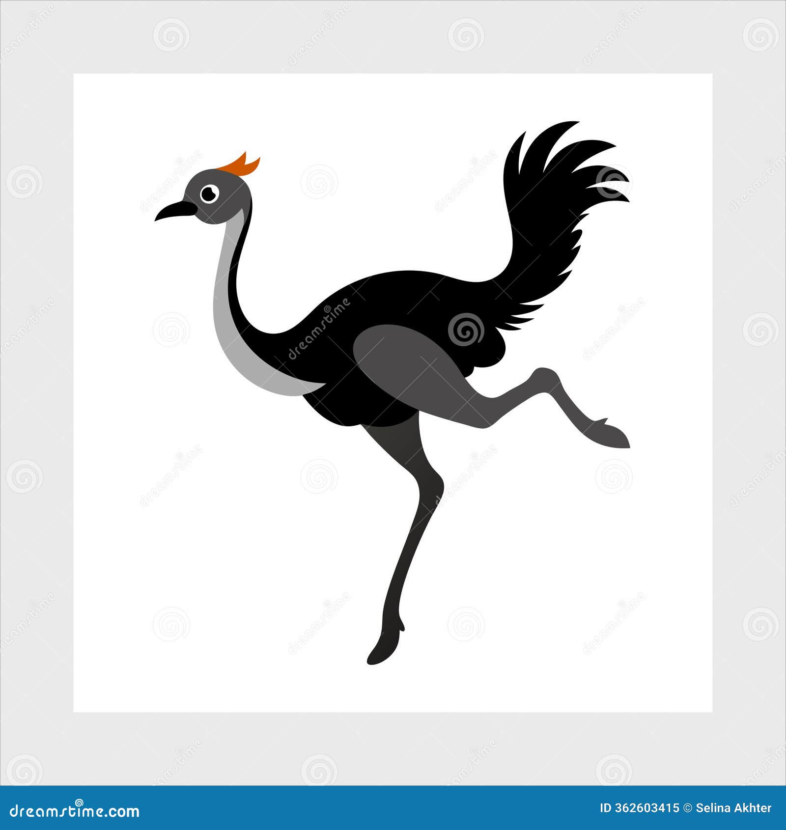 An Ostrich Jumping Vector Illustration. Stock Illustration ...