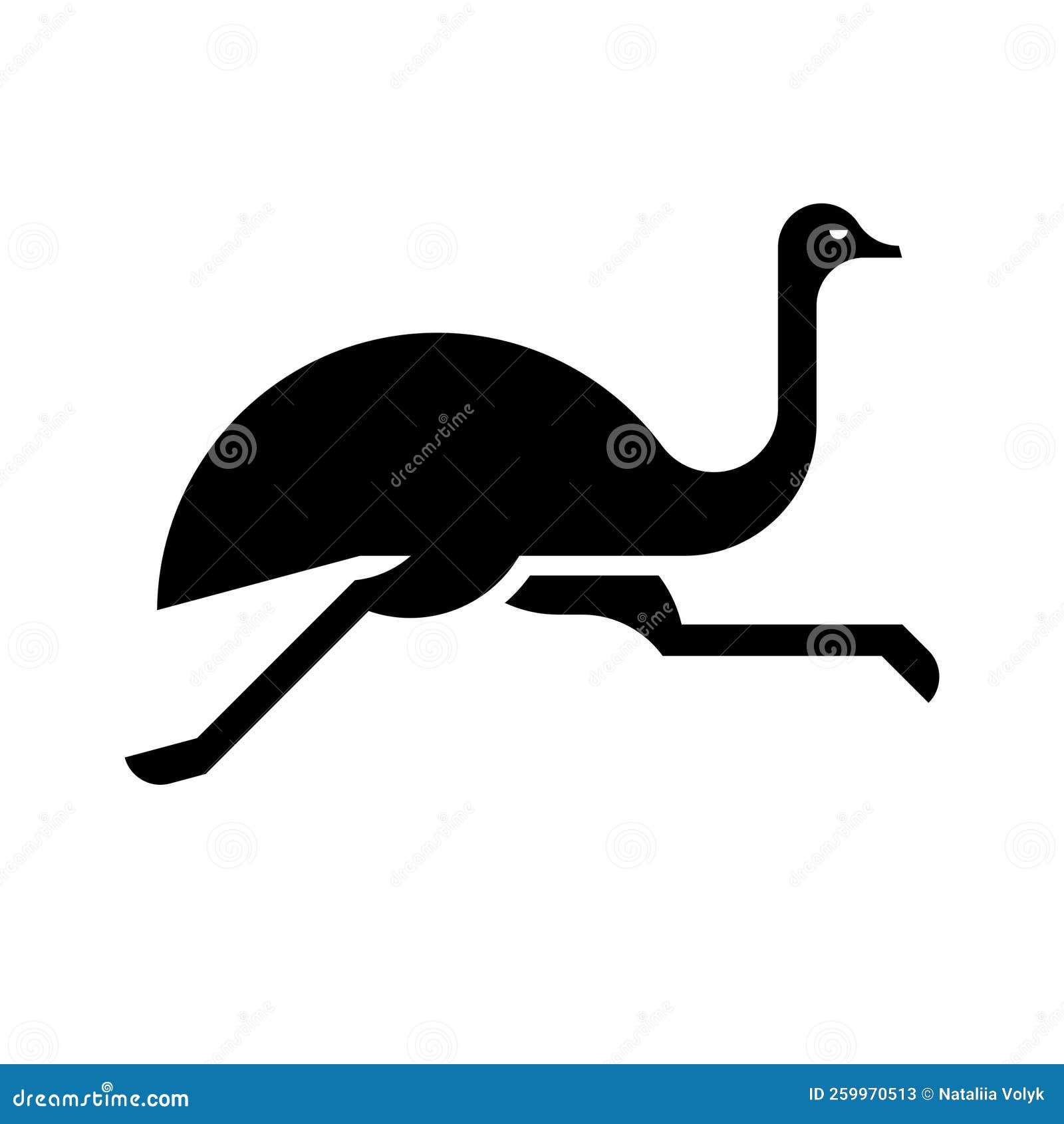 Ostrich Logo stock vector. Illustration of sketch, bird - 259970513
