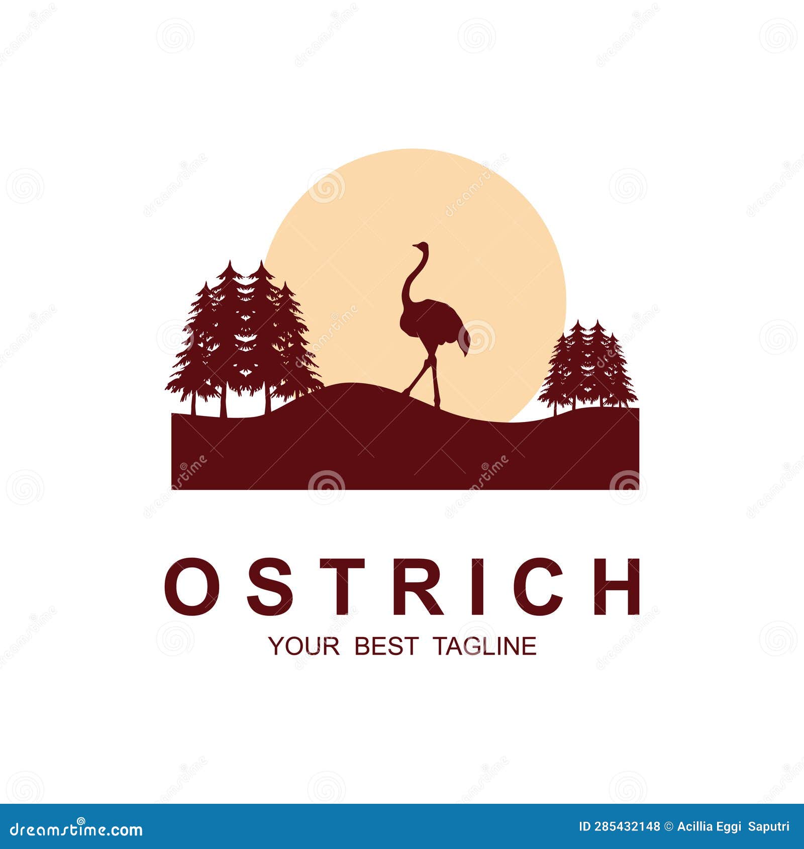 Ostrich Logo Vector Template Illustration Design Stock Vector ...