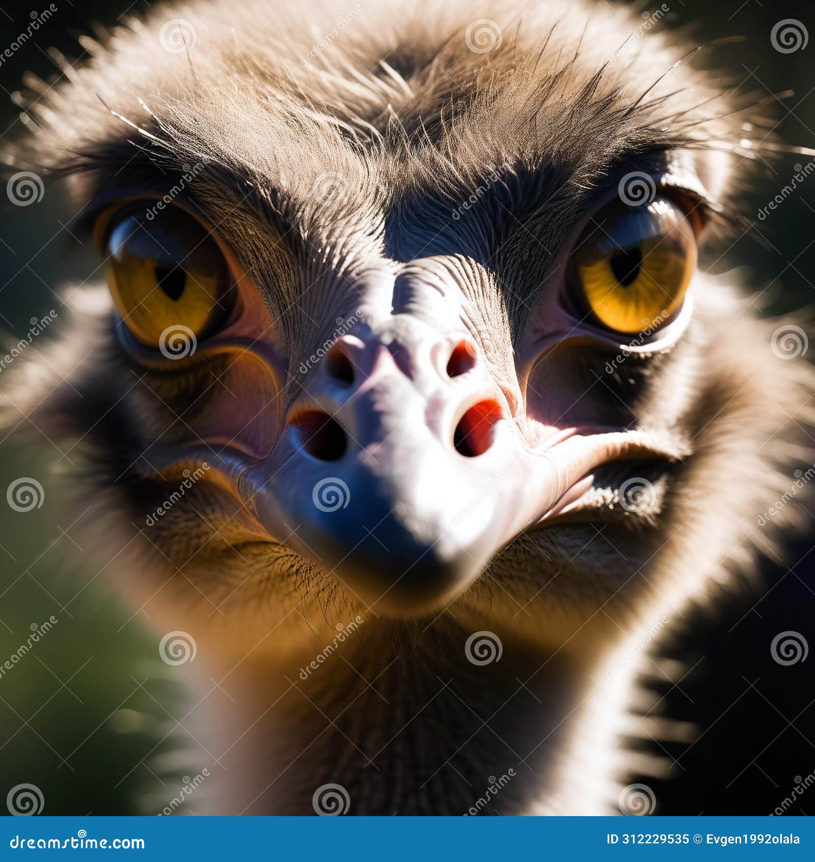 Ostrich Looks Carefully at the Camera. Generative AI Stock Illustration ...