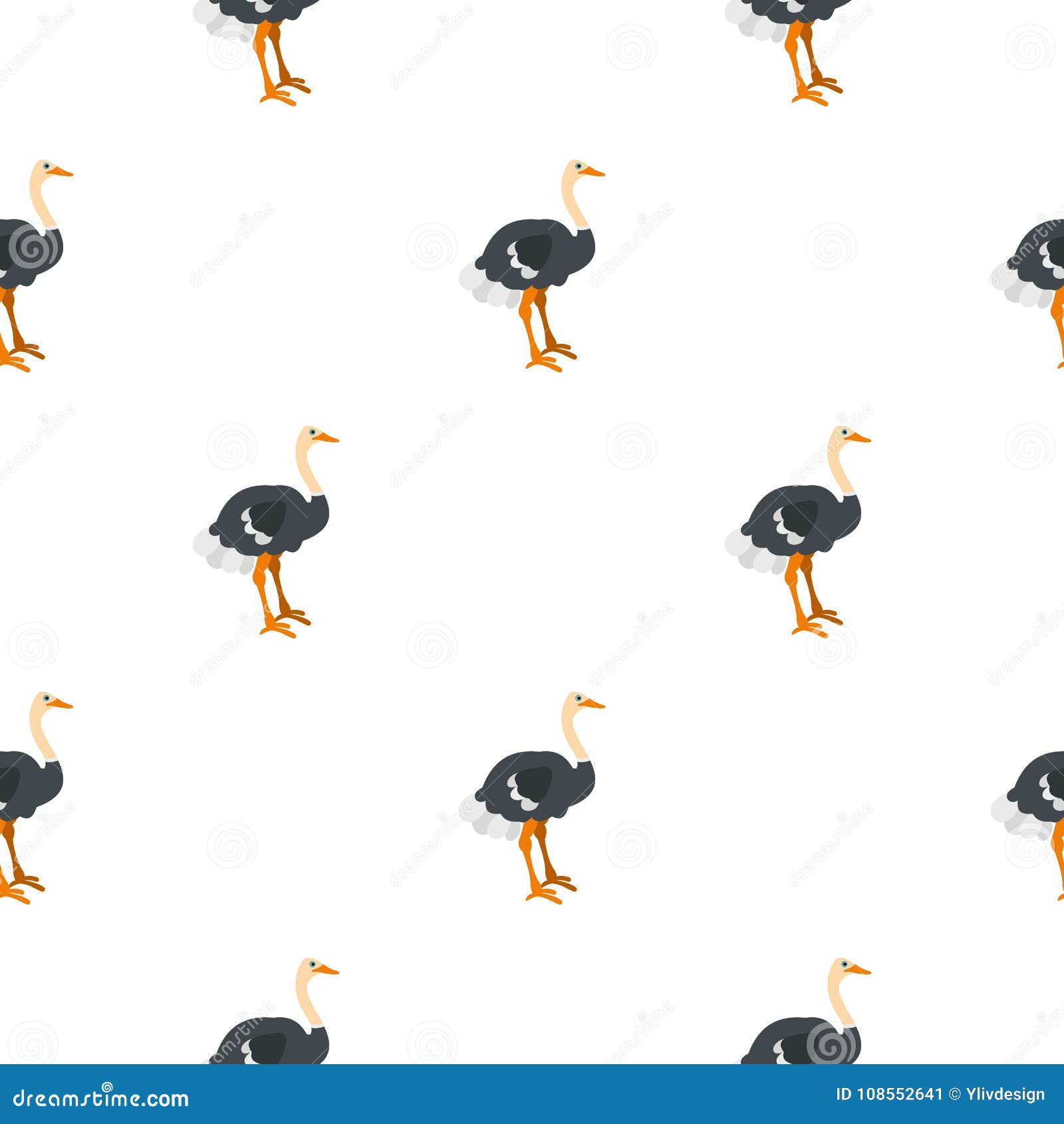 Ostrich pattern seamless stock vector. Illustration of seamless - 108552641