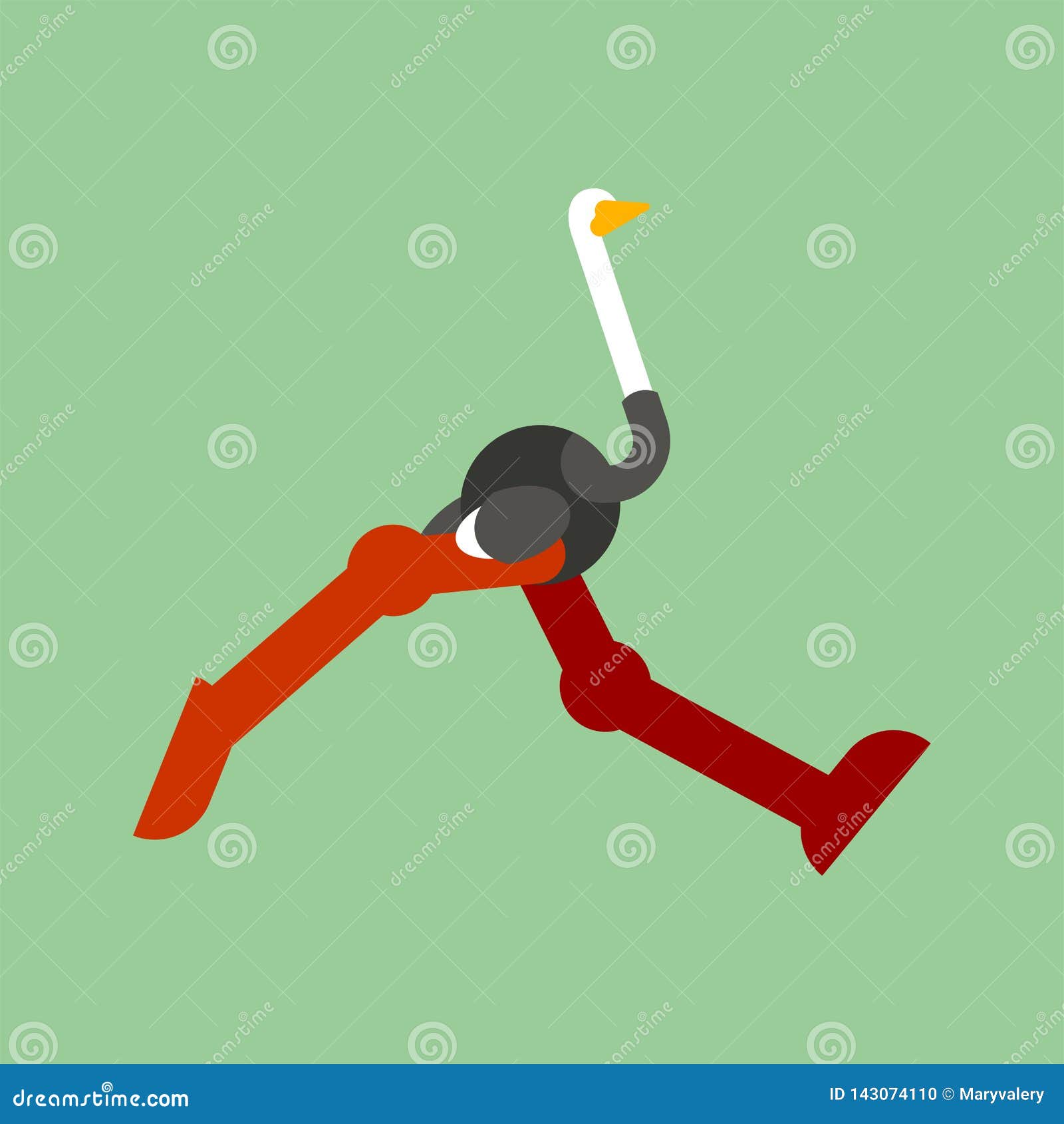 Ostrich Run Isolated. Big Bird Stock Vector - Illustration of cartoon ...