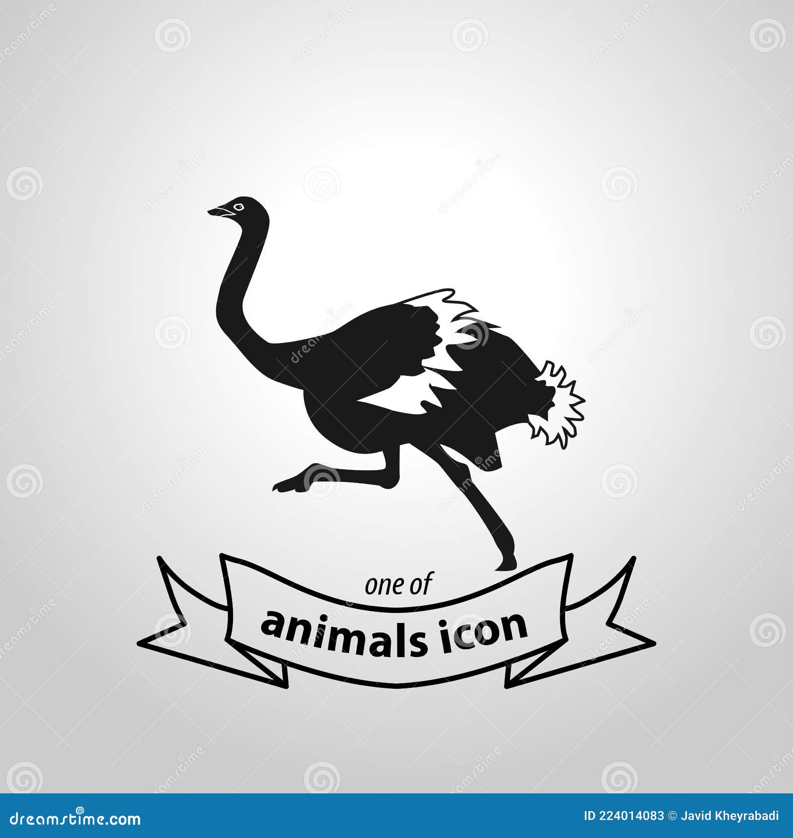 Ostrich Sign. Running Ostrich Isolated Simple Icon Stock Vector ...