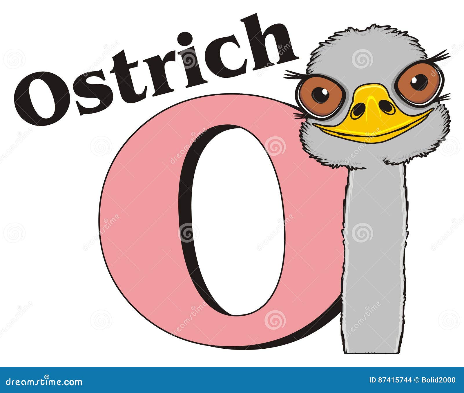 Ostrich and signs stock illustration. Illustration of kind - 87415744