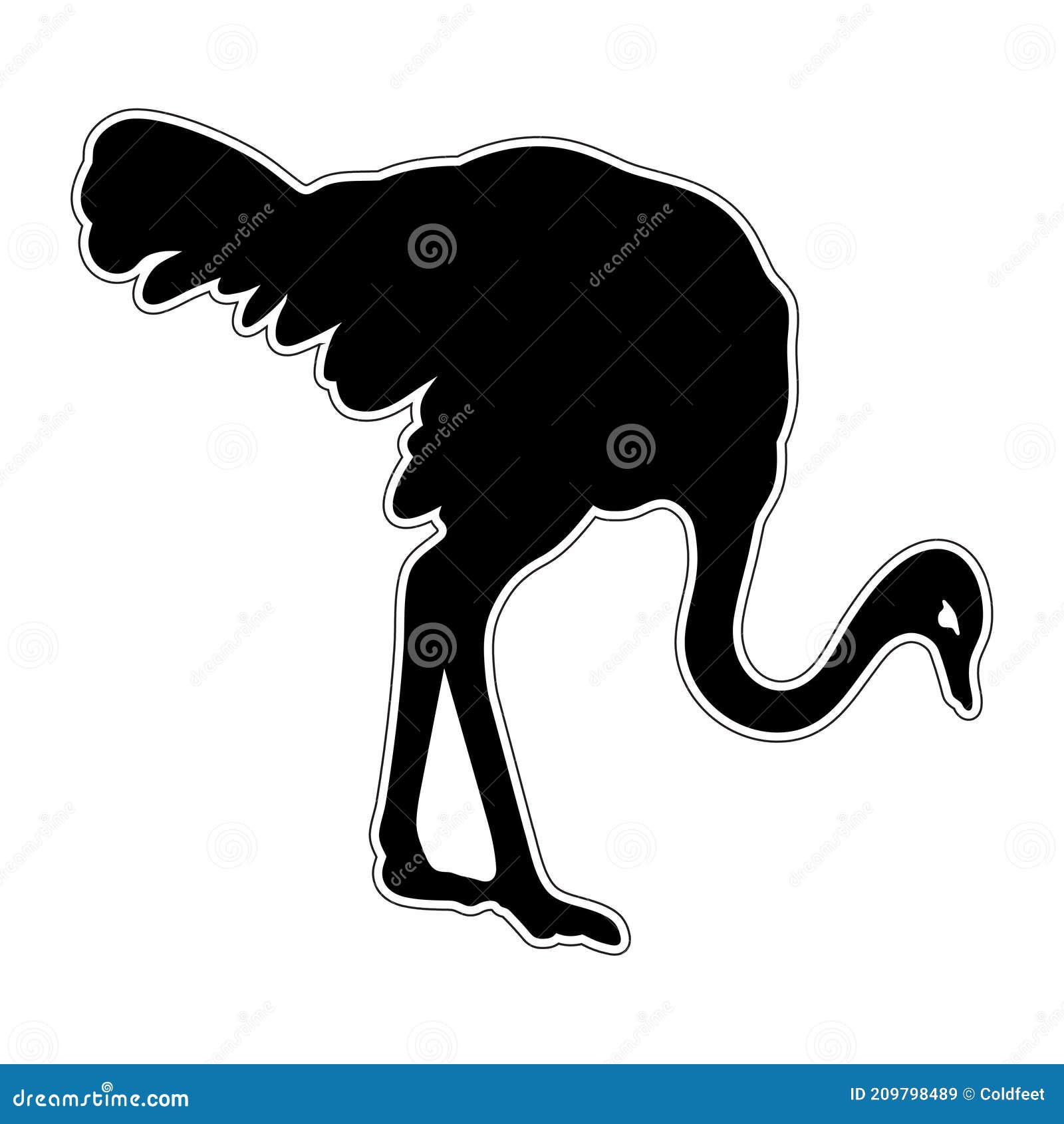 Running Ostrich Silhouette