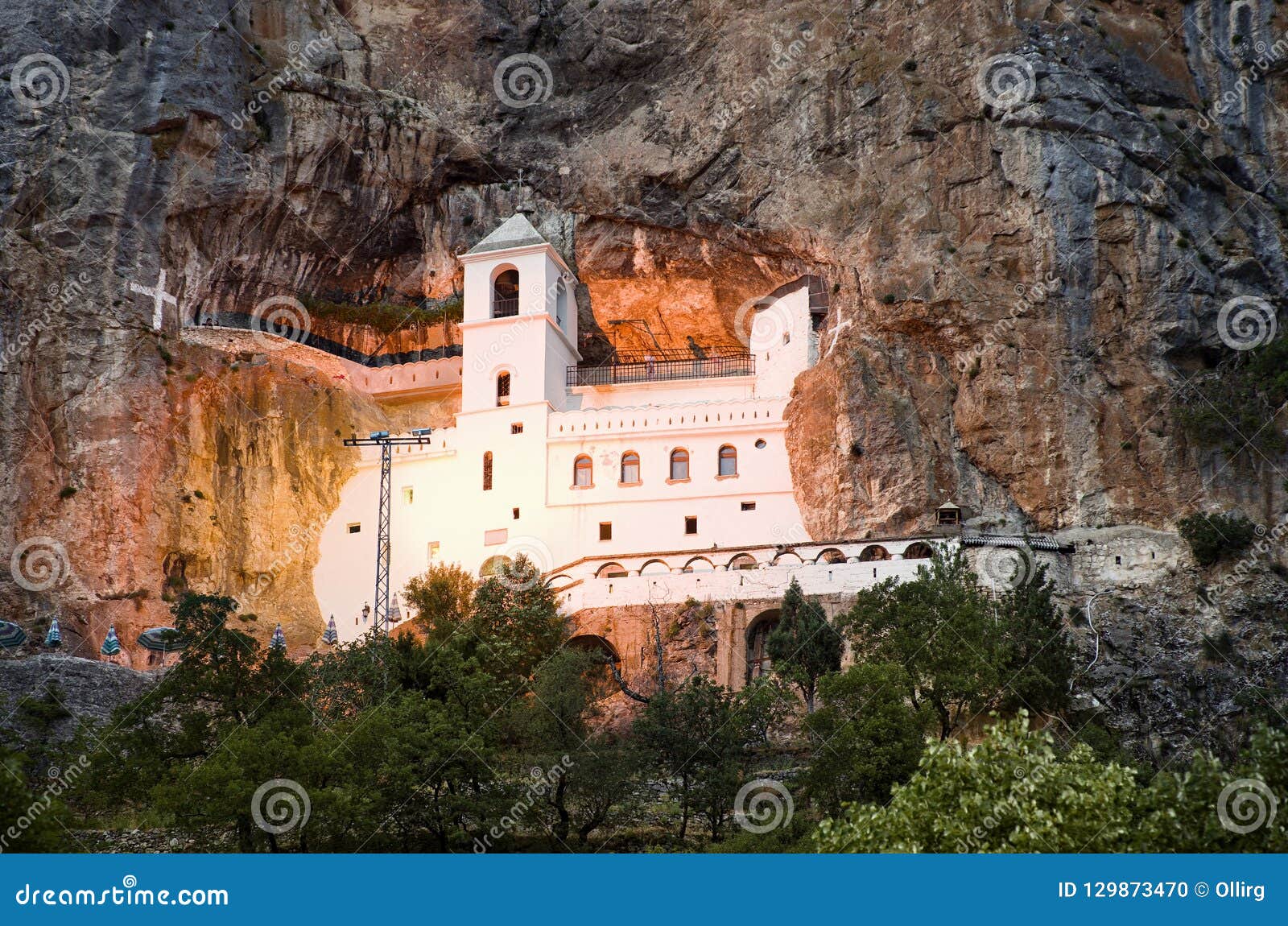 Ostrog Cave Monastery Night View, Montenegro Stock Photo - Image of ...