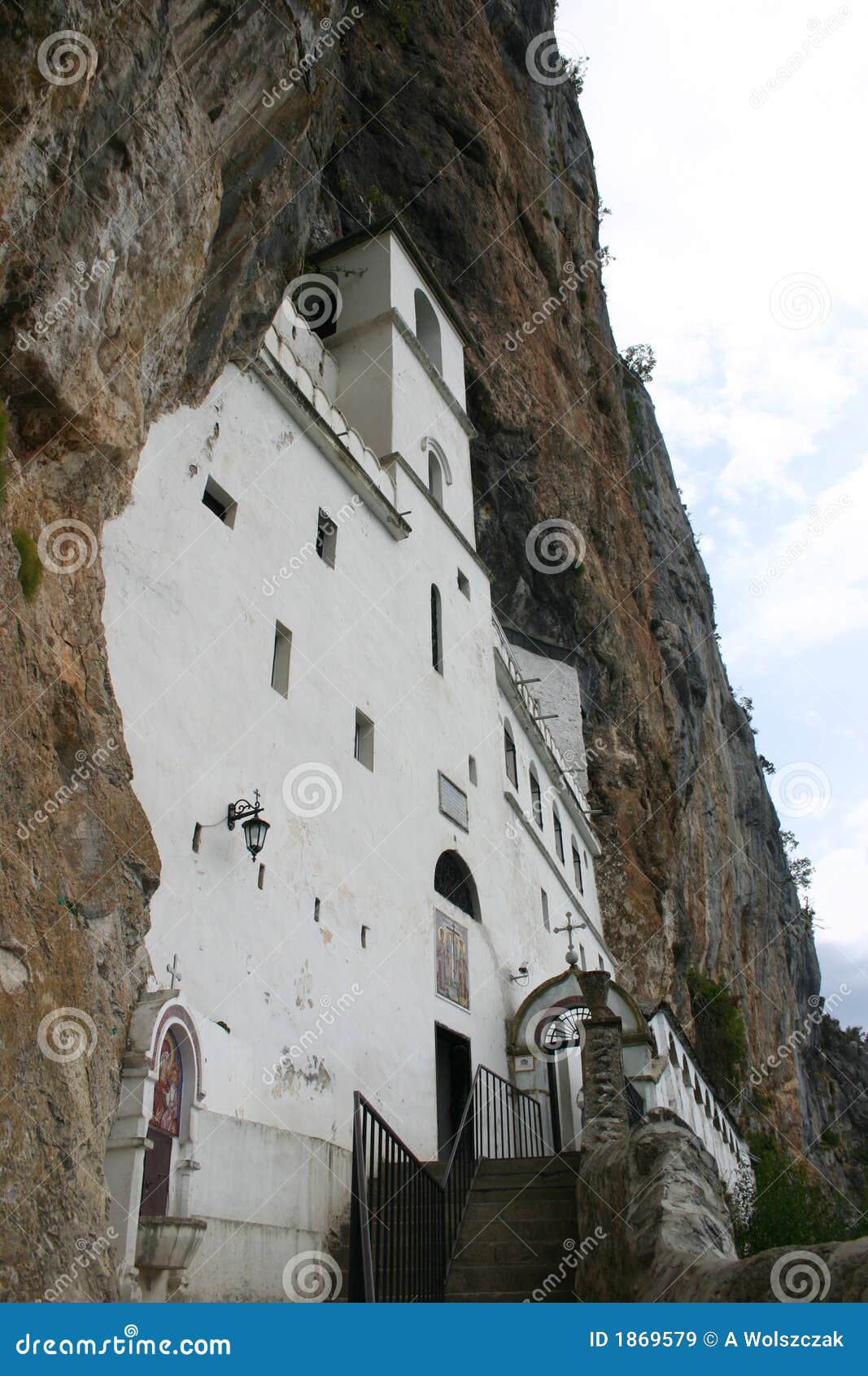 Ostrog Monastery stock image. Image of castle, white, priory - 1869579