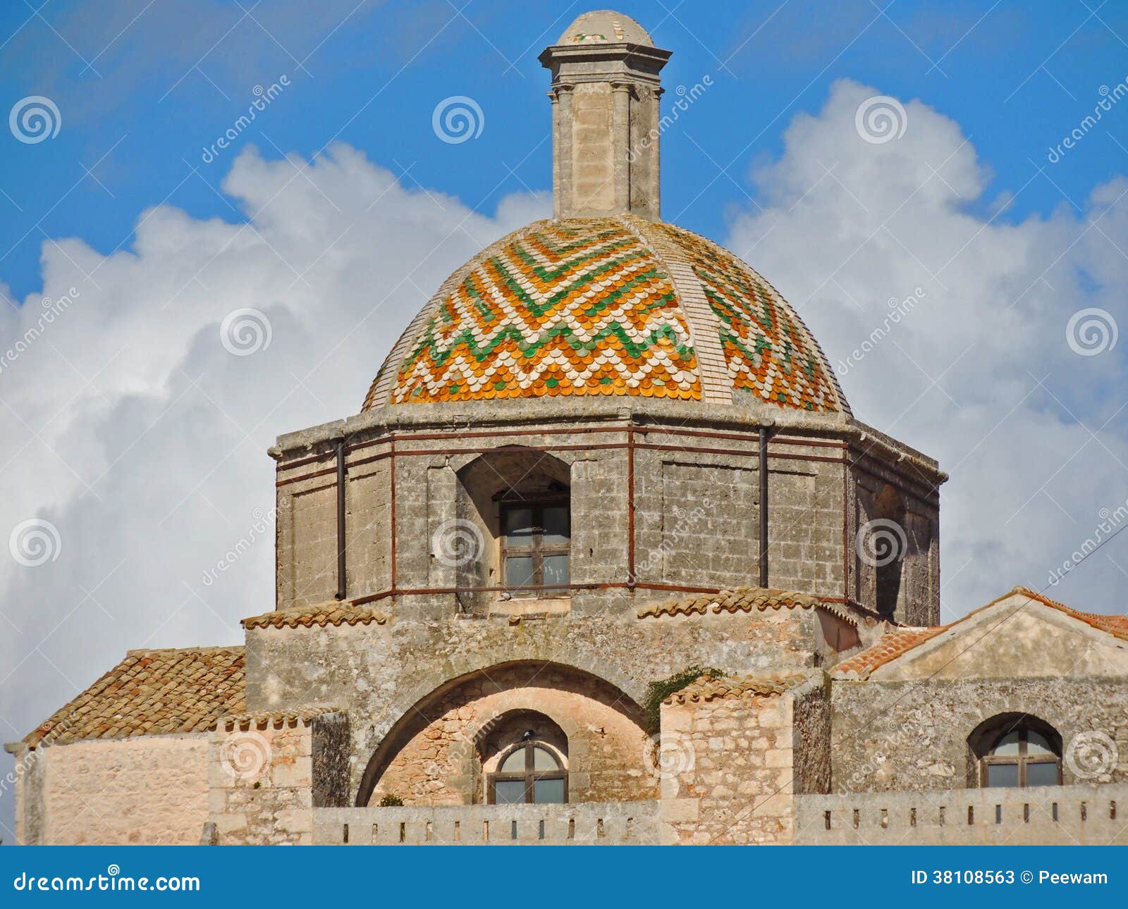 Colourful Tiled Dome of Ostuni Cathedral, Puglia, Italy Stock Image ...