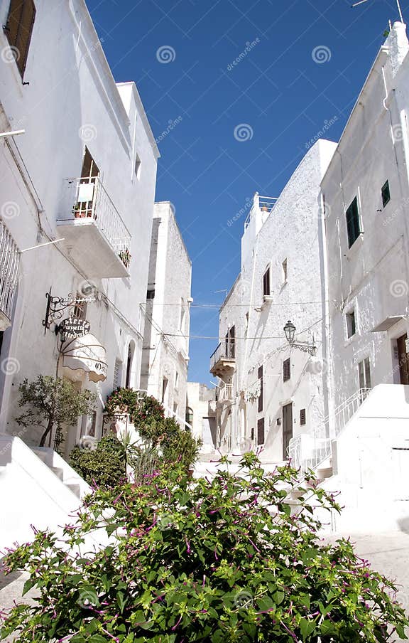 Ostuni street view stock photo. Image of european, destination - 15973878