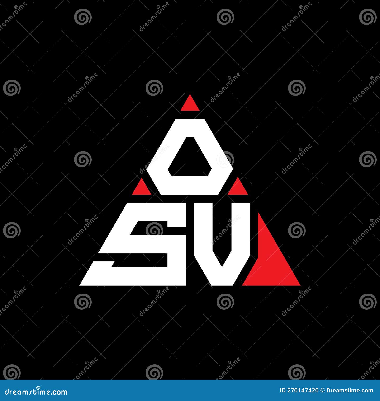 OSV Triangle Letter Logo Design with Triangle Shape. OSV Triangle Logo ...