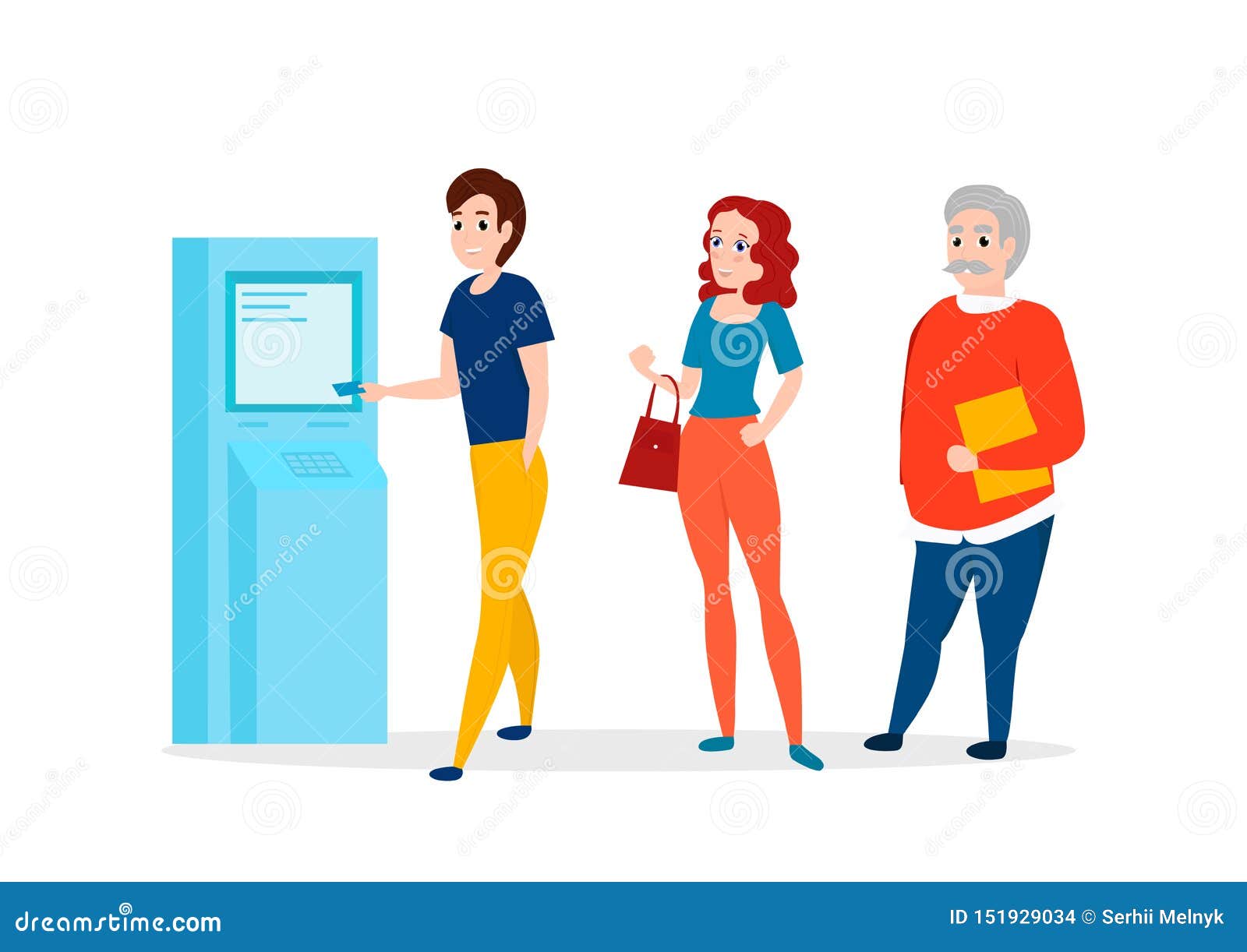 Queue Vector illustration. stock vector. Illustration of character ...