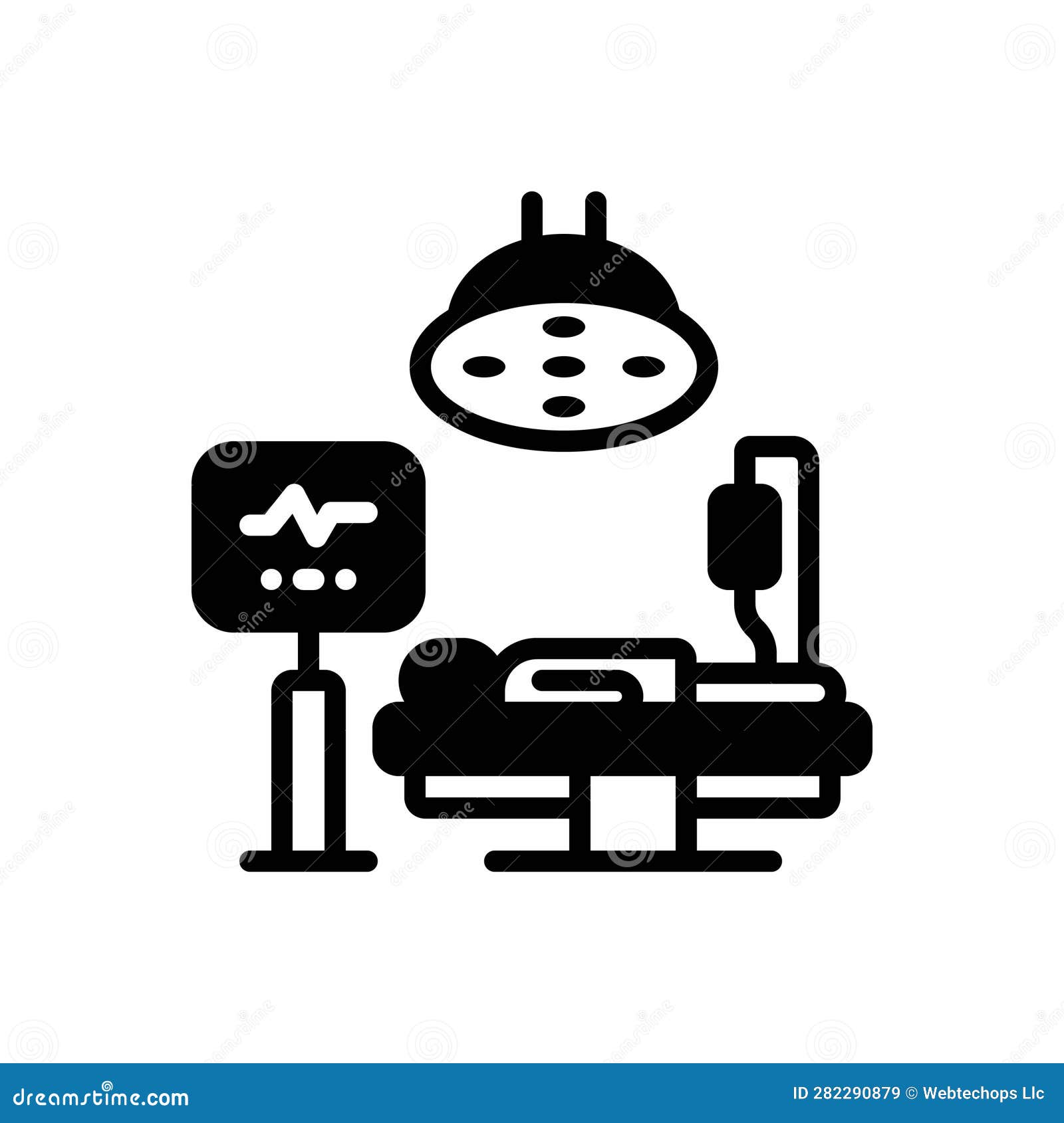 Black Solid Icon for Ot, Operating and Theatre Stock Illustration ...