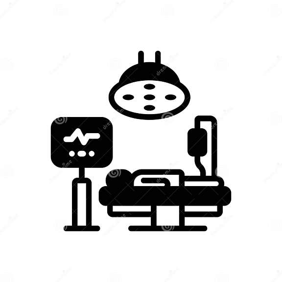 Black Solid Icon for Ot, Operating and Theatre Stock Illustration ...