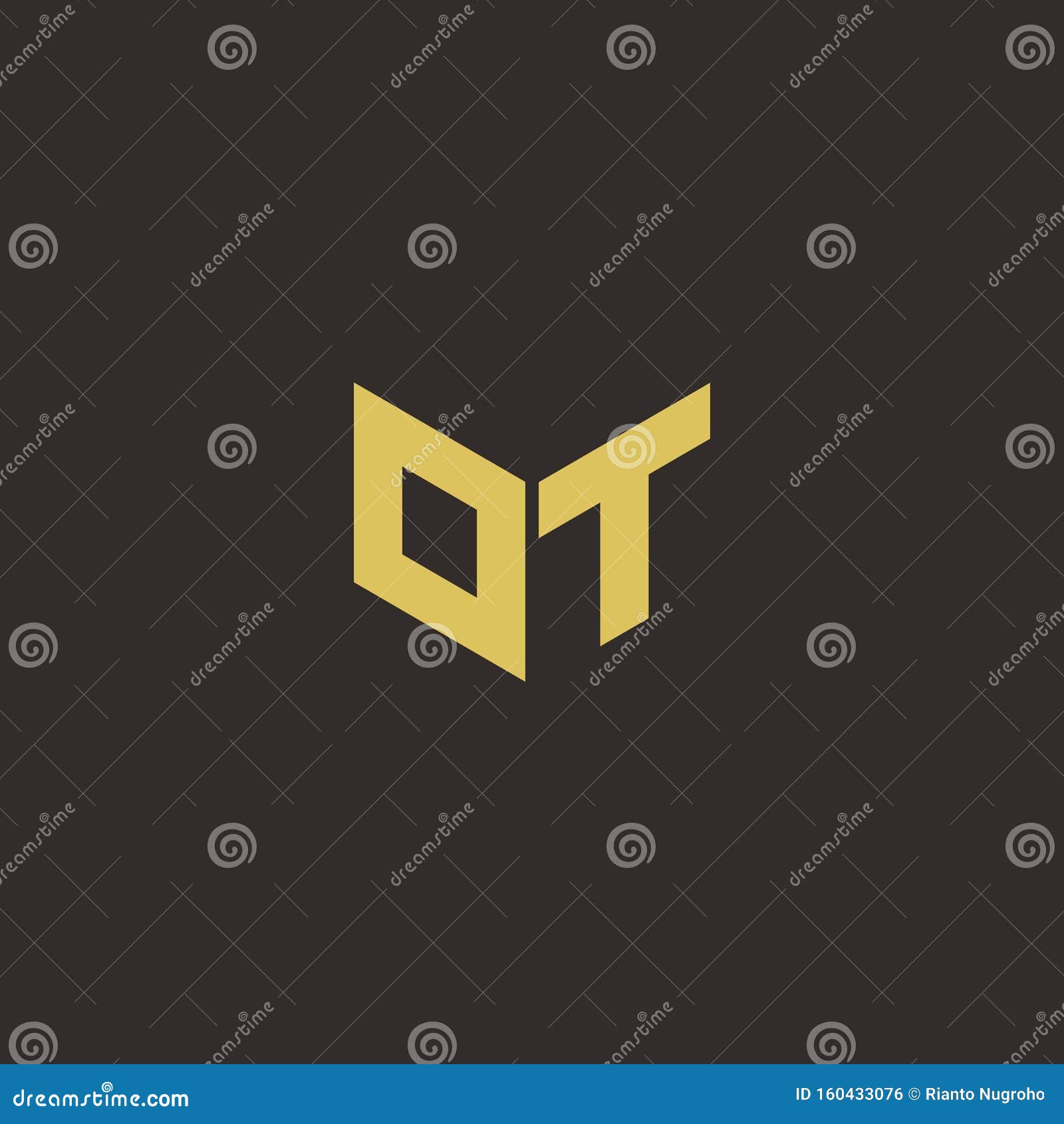 OT Logo Letter Initial Logo Designs Template with Gold and Black ...