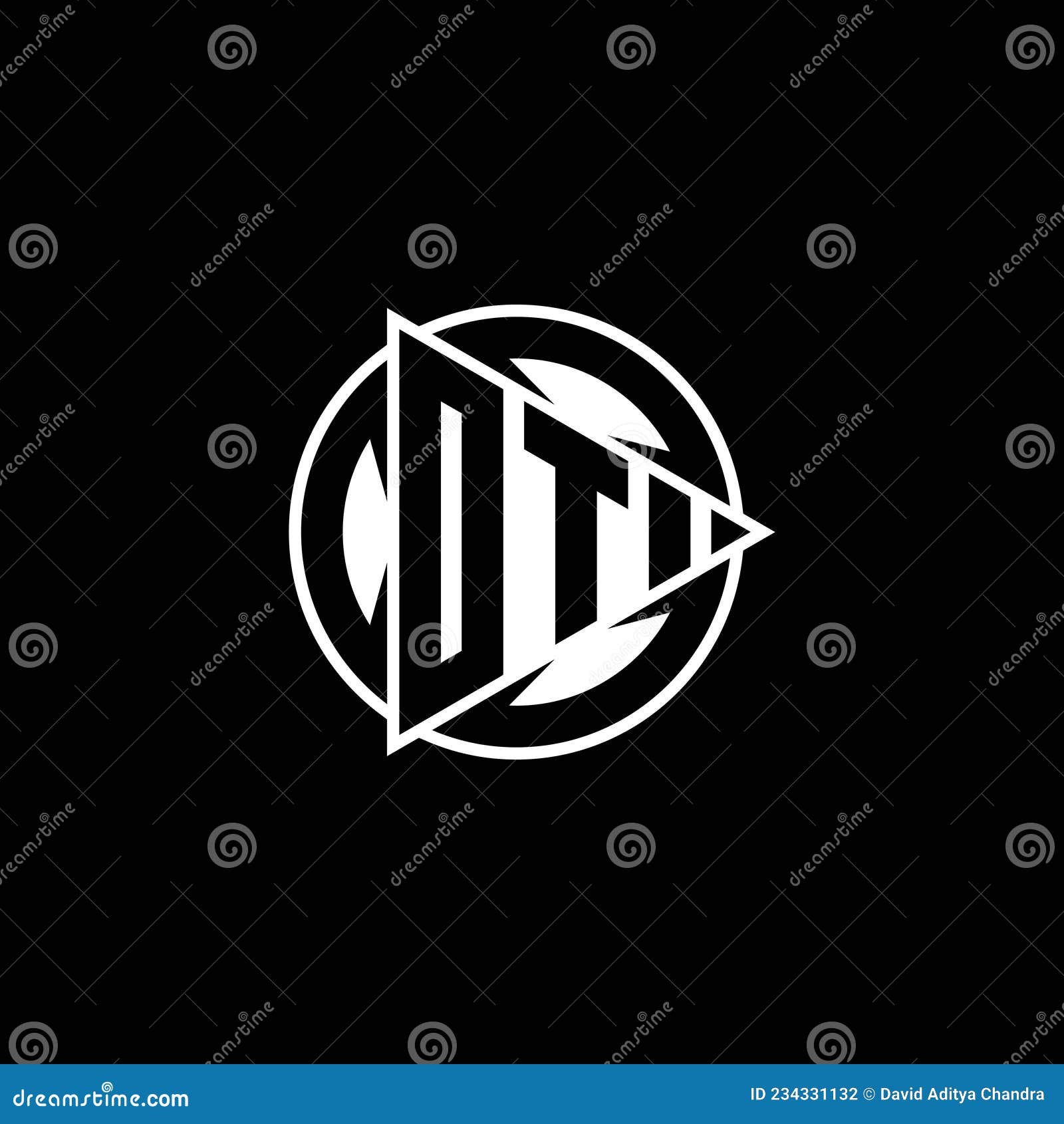 OT Logo Monogram Triangle Play Shape Circle Rounded Stock Vector ...