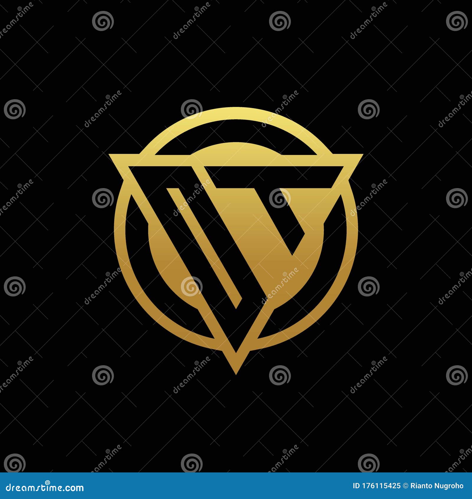 OT Logo Monogram with Triangle Shape and Circle Rounded Isolated on ...
