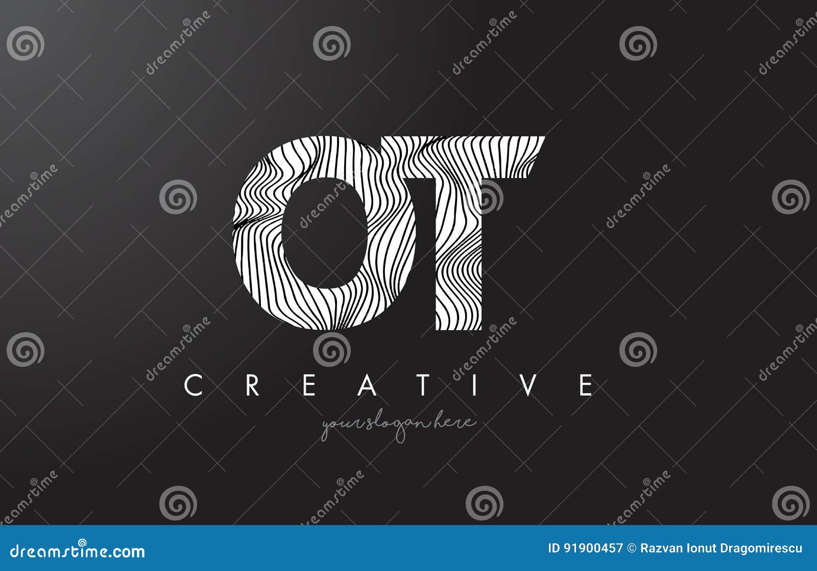 OT O T Letter Logo with Zebra Lines Texture Design Vector. Stock Vector ...
