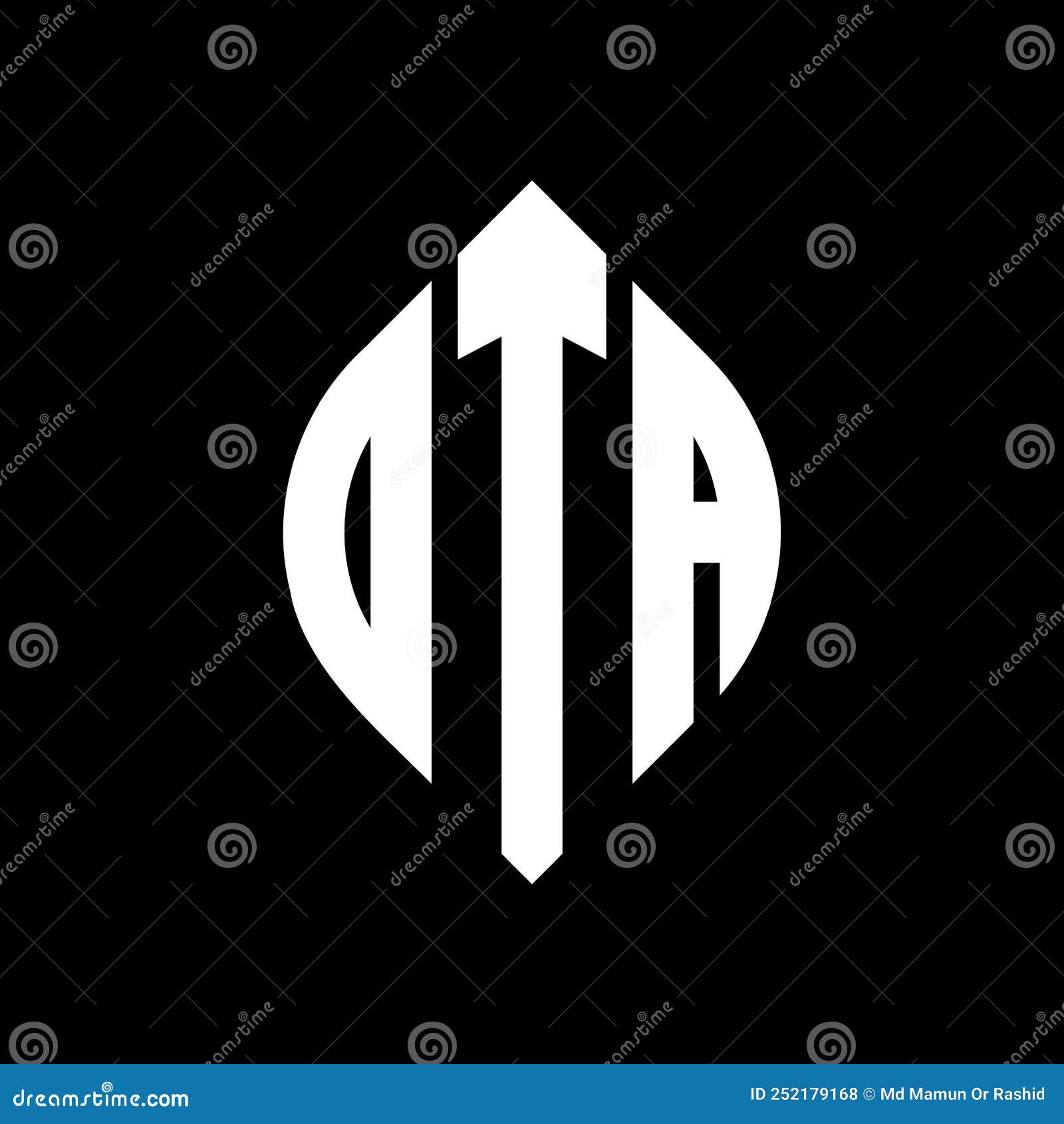 OTA Circle Letter Logo Design With Circle And Ellipse Shape. OTA ...