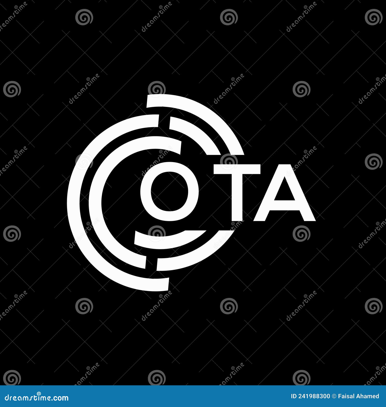 OTA Letter Logo Design On Black Background. OTA Creative Initials ...