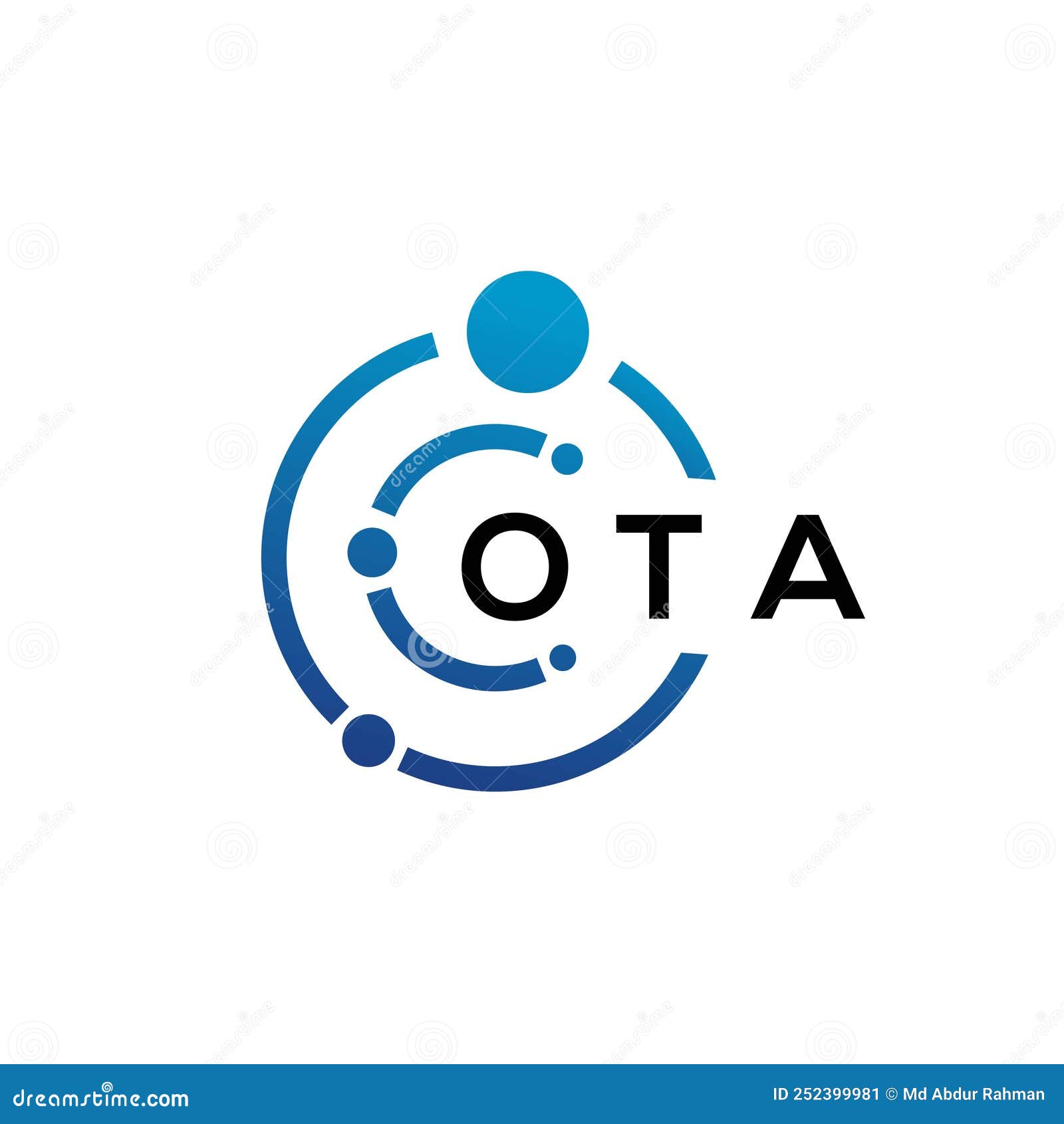 OTA Letter Technology Logo Design On White Background. OTA Creative ...