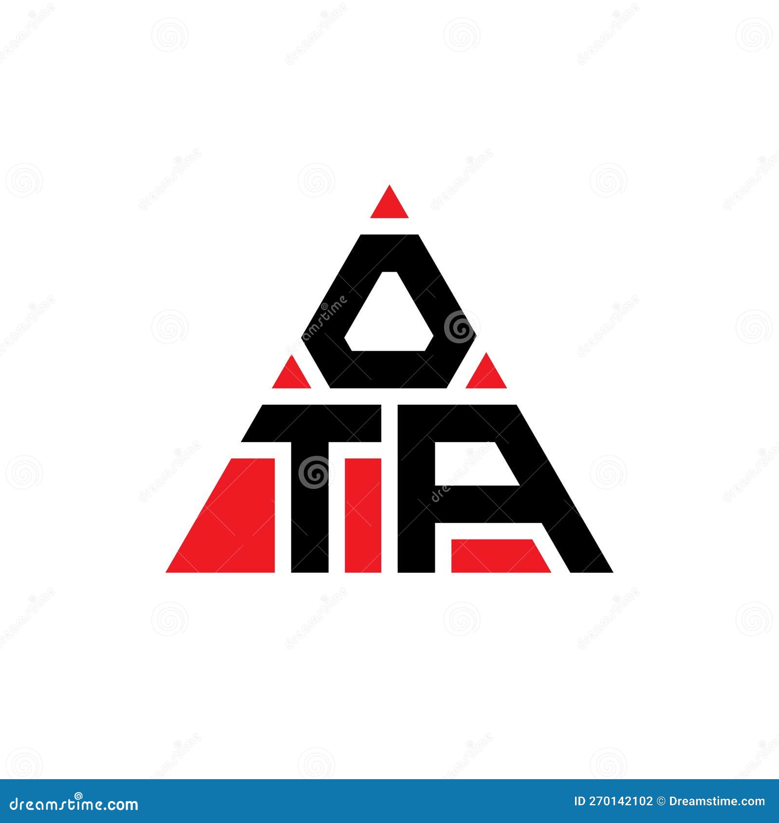 OTA Triangle Letter Logo Design With Triangle Shape. OTA Triangle Logo ...
