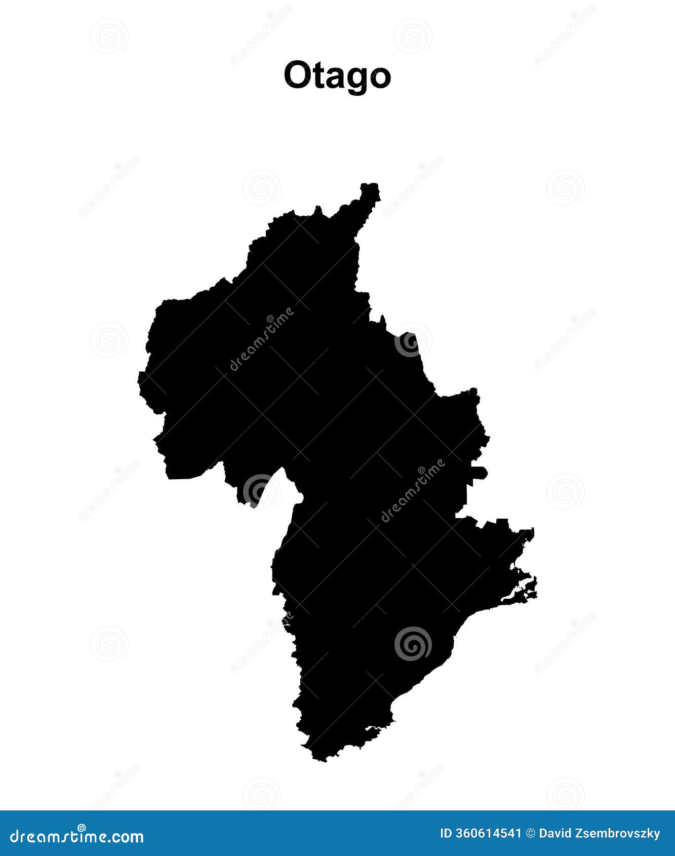 Otago Region Watercolor Map Of The New Zealand In Front Of A White ...