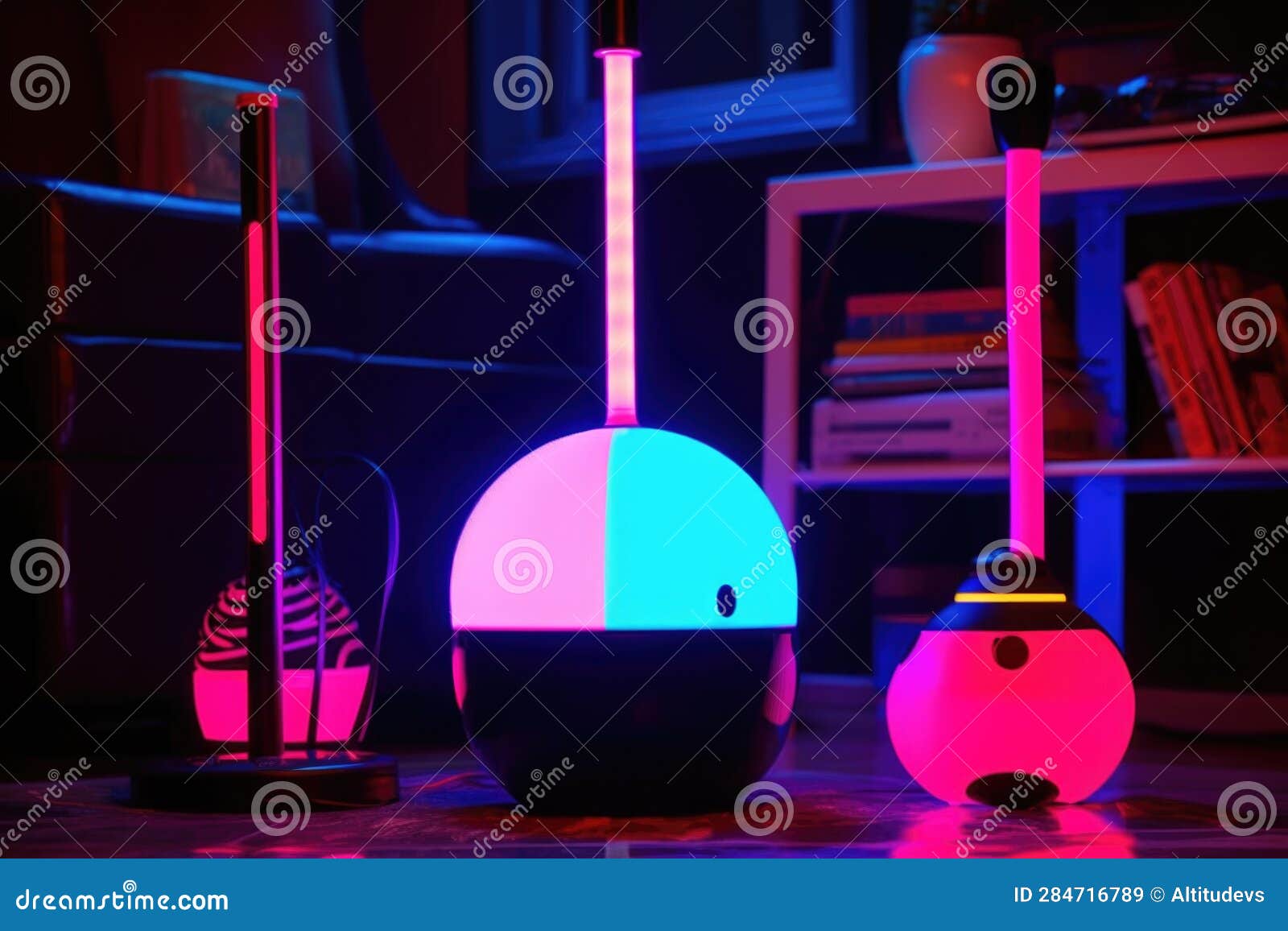 Otamatone Electronic Synthesizer in Neon Lights Stock Illustration ...