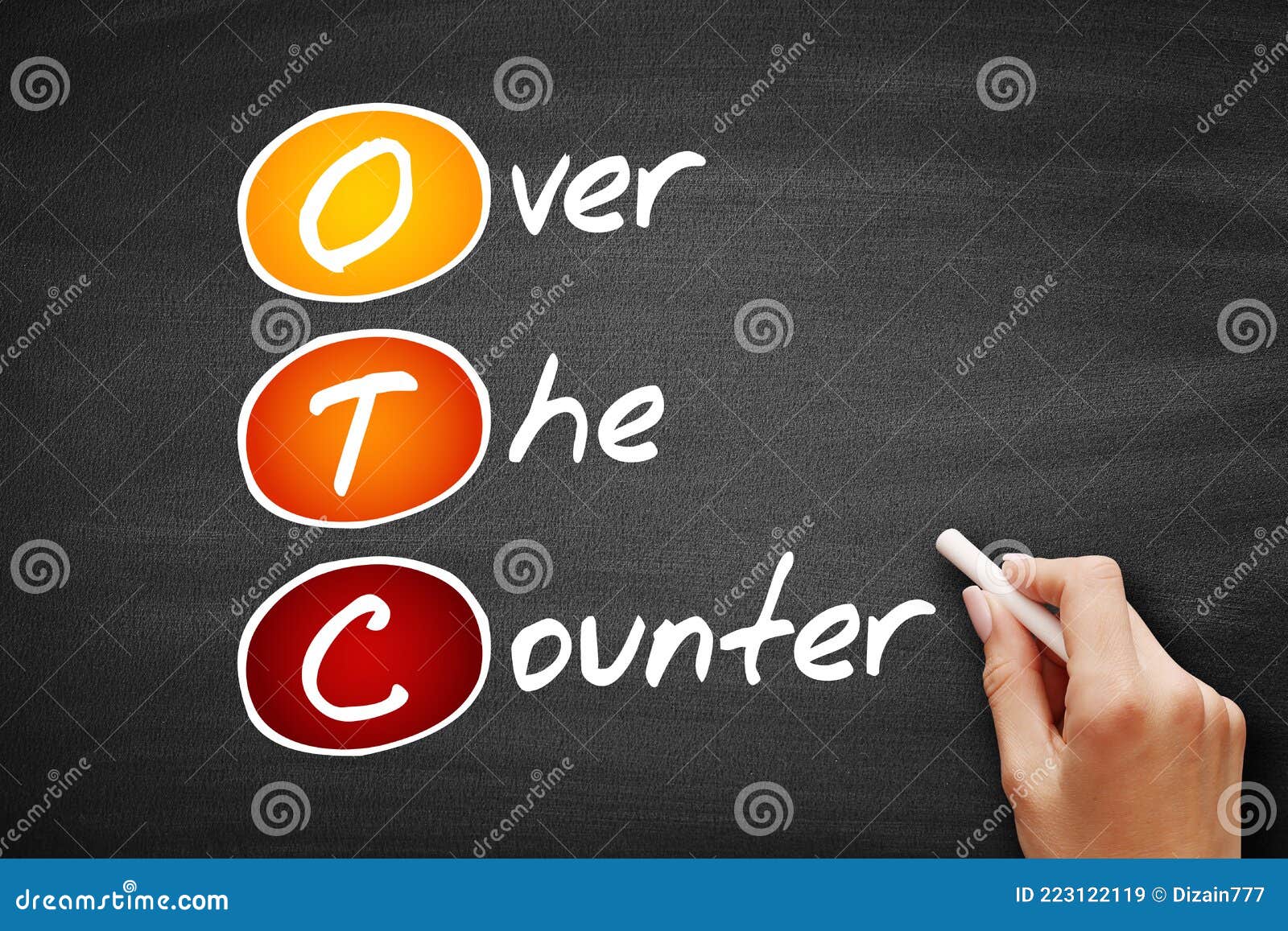 OTC - Over the Counter, Acronym Concept on Blackboard Stock Image ...