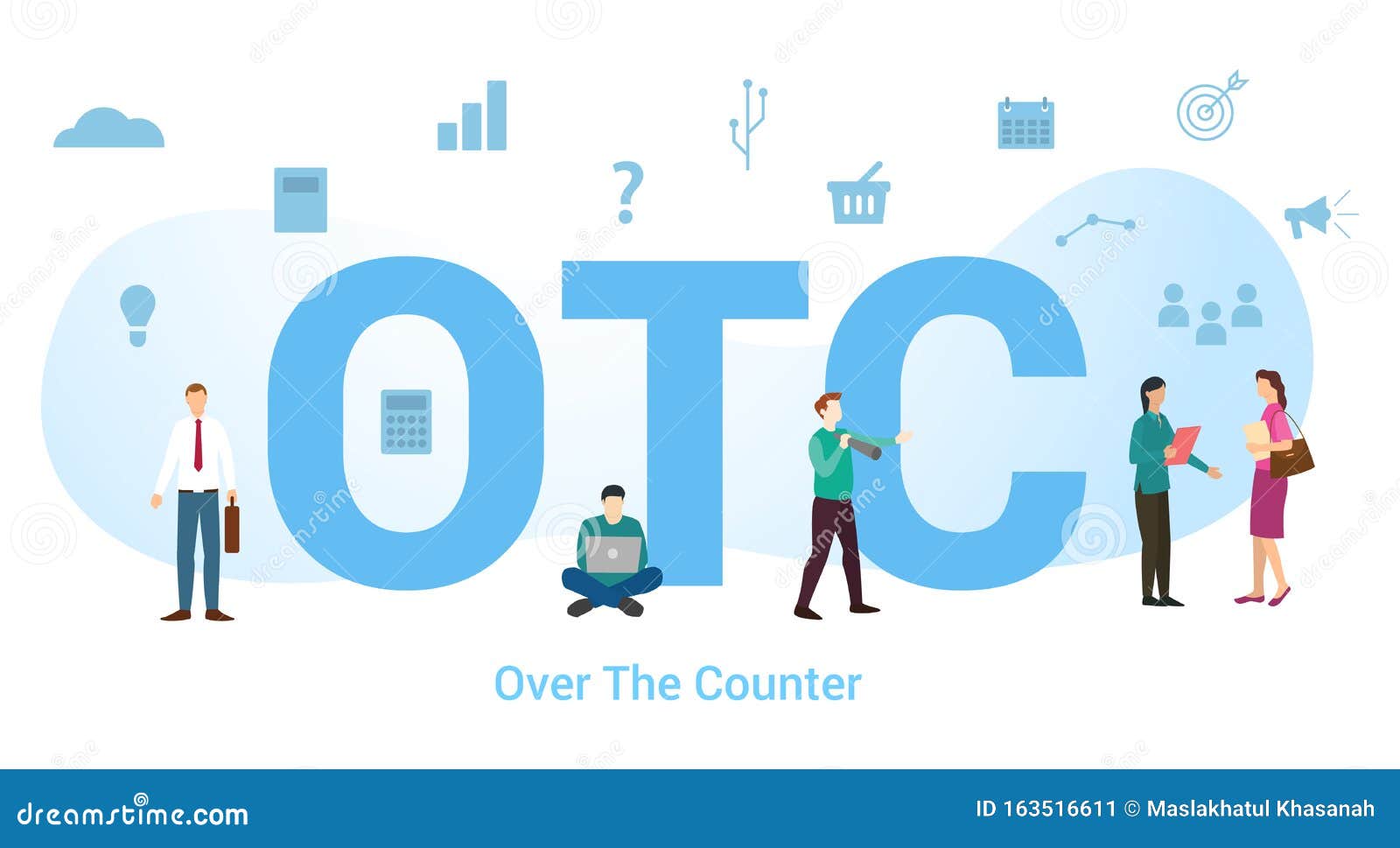 Otc Over the Counter Concept with Big Word or Text and Team People with ...