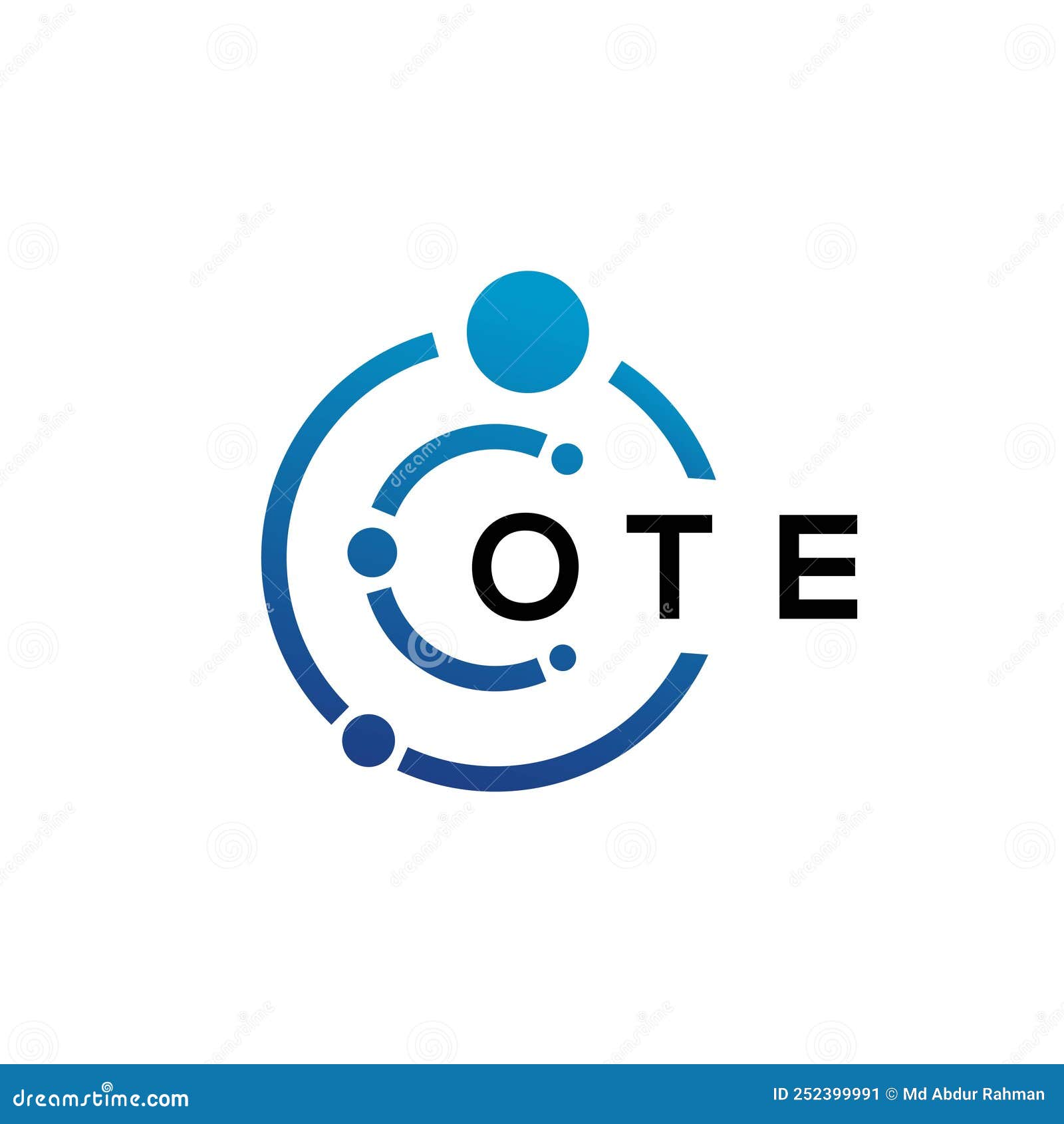 OTE Letter Technology Logo Design on White Background. OTE Creative ...