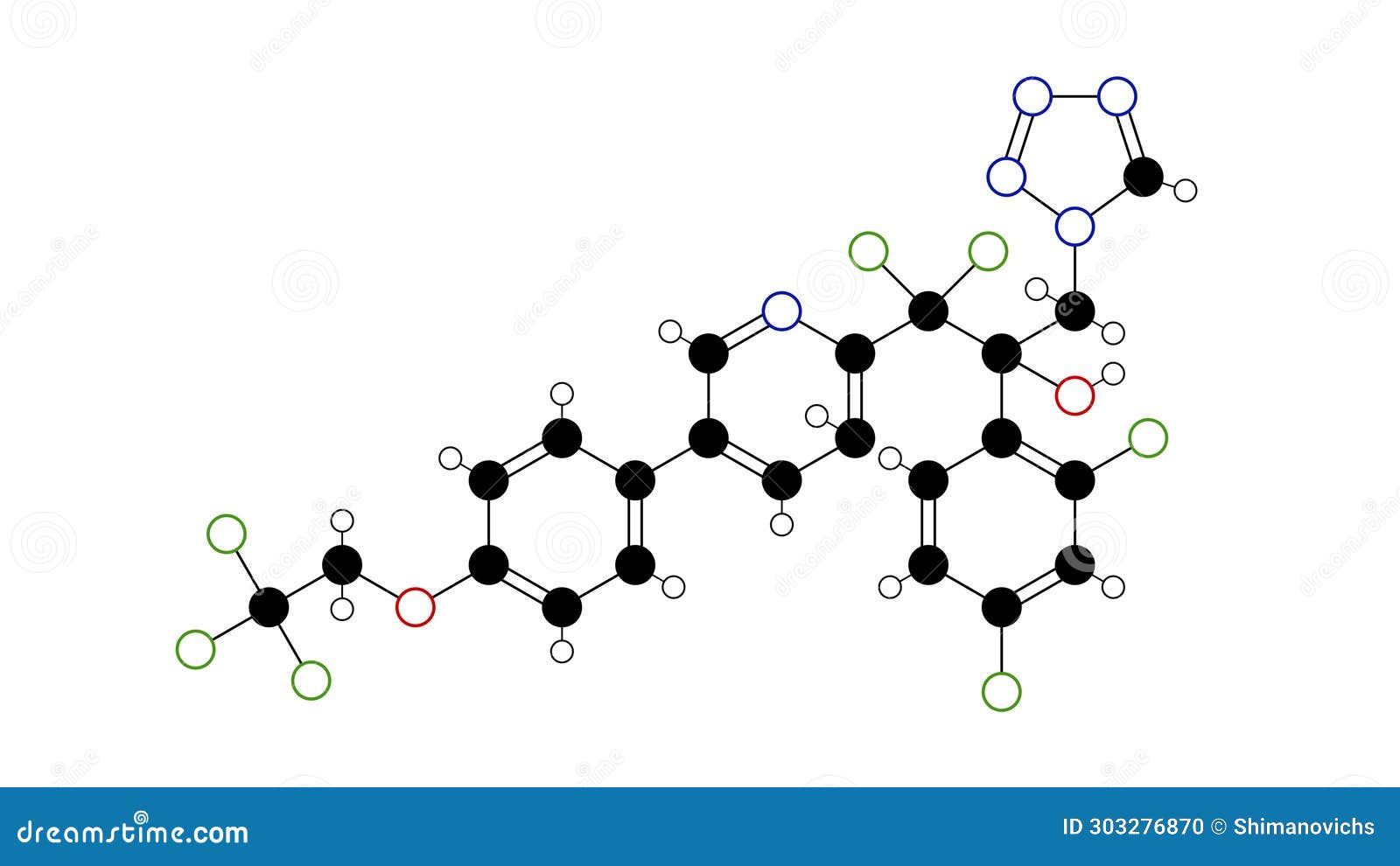 Oteseconazole Molecule, Structural Chemical Formula, Ball-and-stick ...