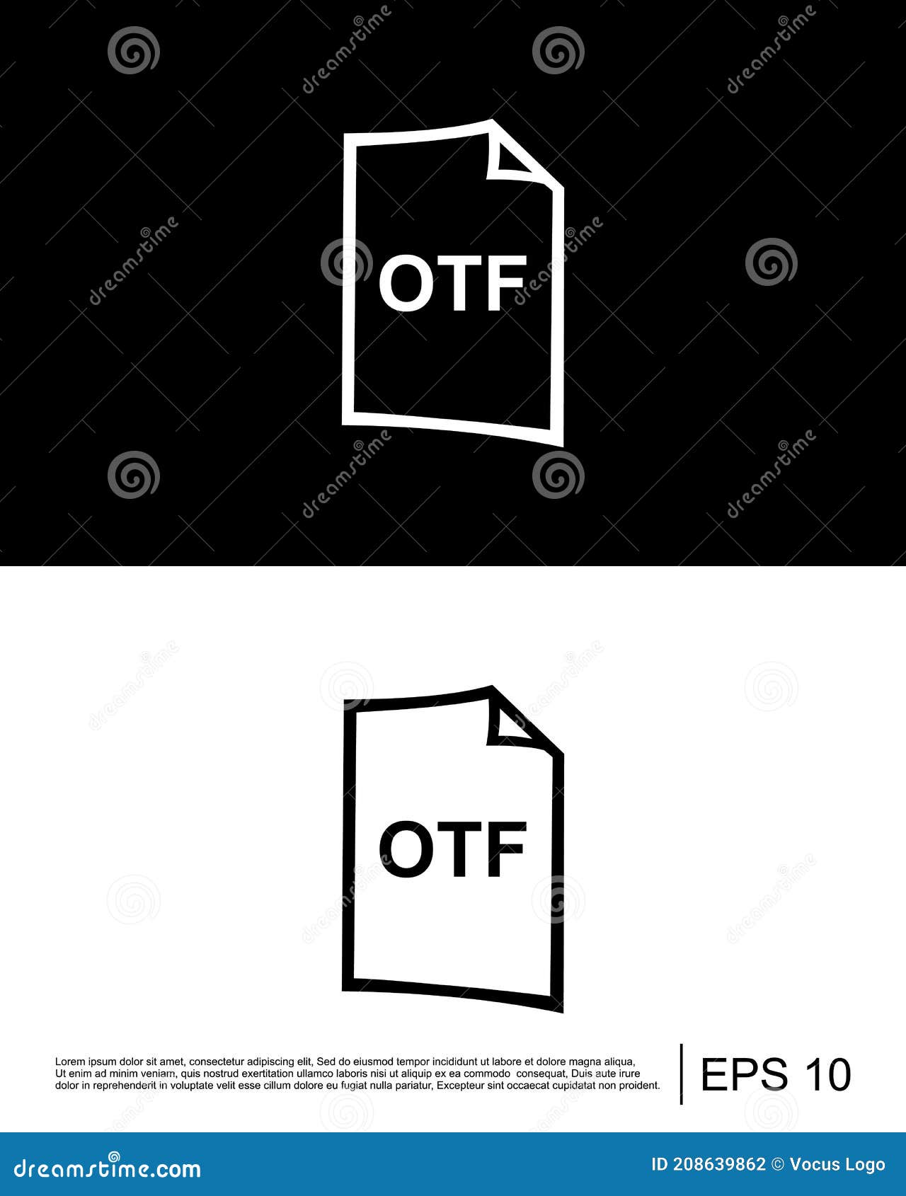 Otf File Format Icon Template Stock Illustration - Illustration of ...