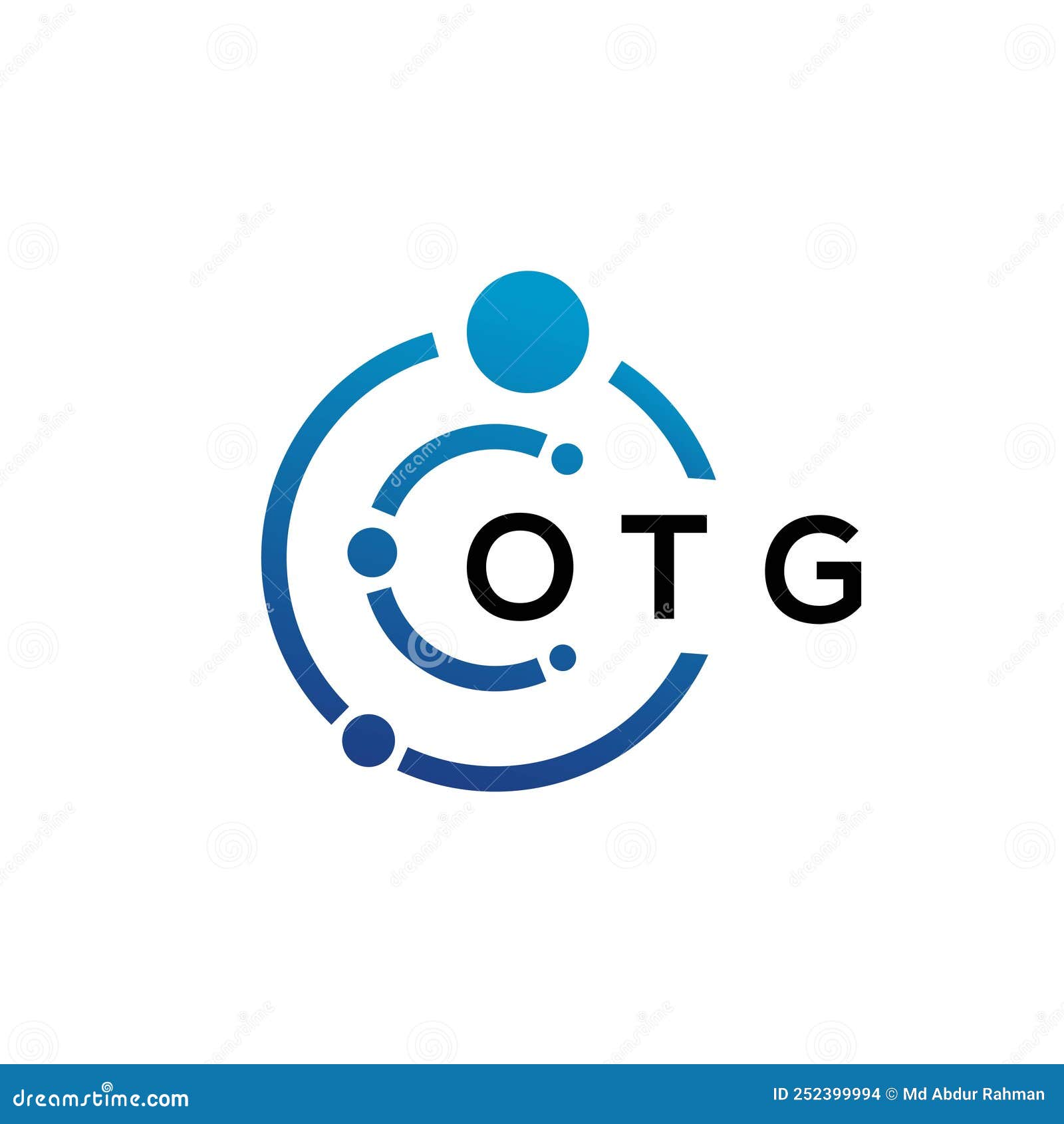 OTG Letter Technology Logo Design on White Background. OTG Creative ...