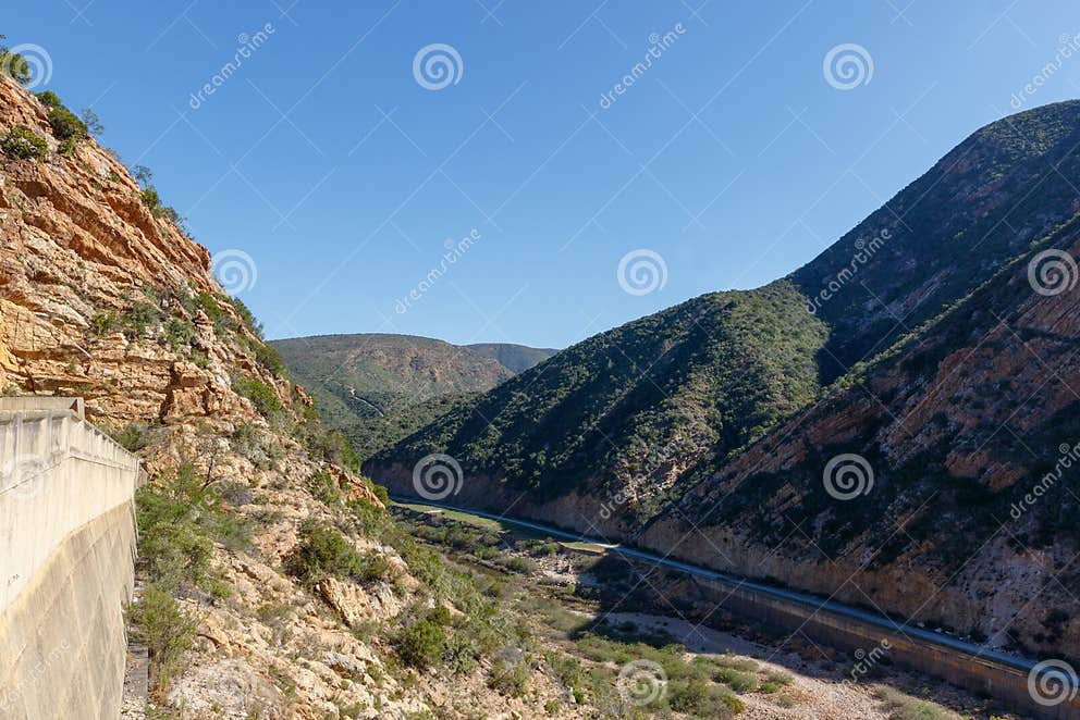 The Other Side of the Dam without Water Stock Image - Image of mountain ...