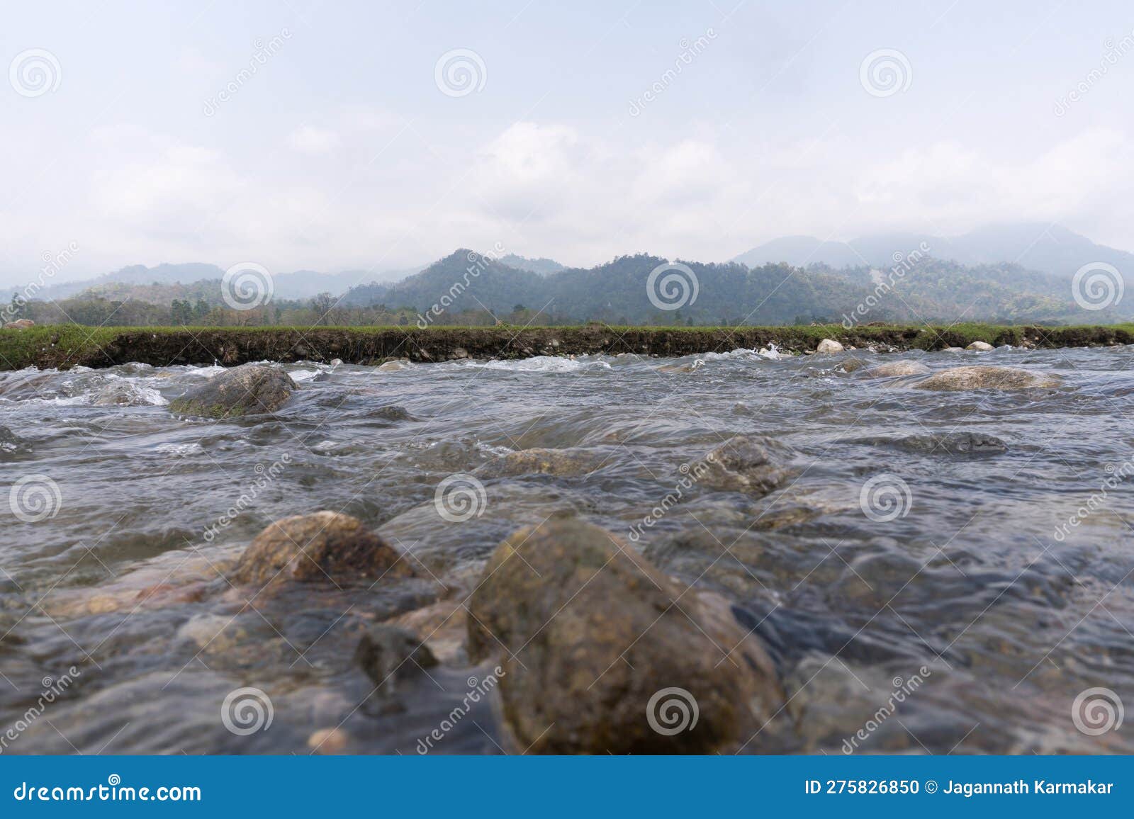 On the Other Side of the River the Mountains Rise. Stock Photo - Image ...