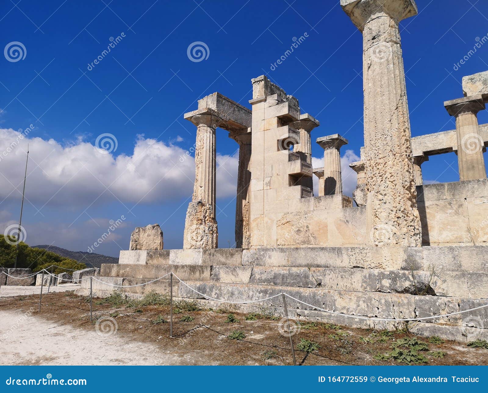 Other Side of Temple of Aphaea Greece Stock Image - Image of temple ...