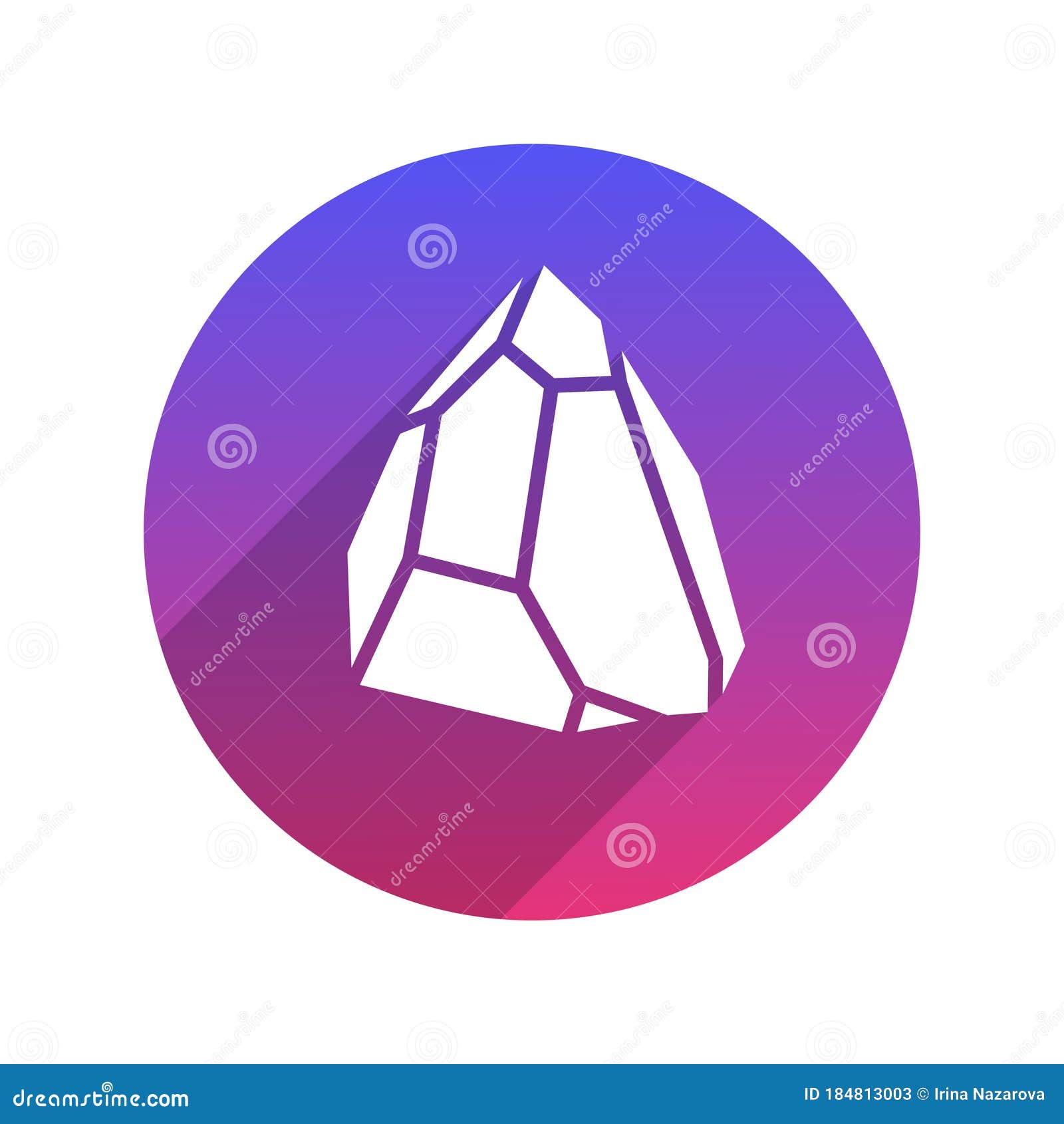 Mineral Icon in a Flat Style with Shadow Stock Vector - Illustration of ...