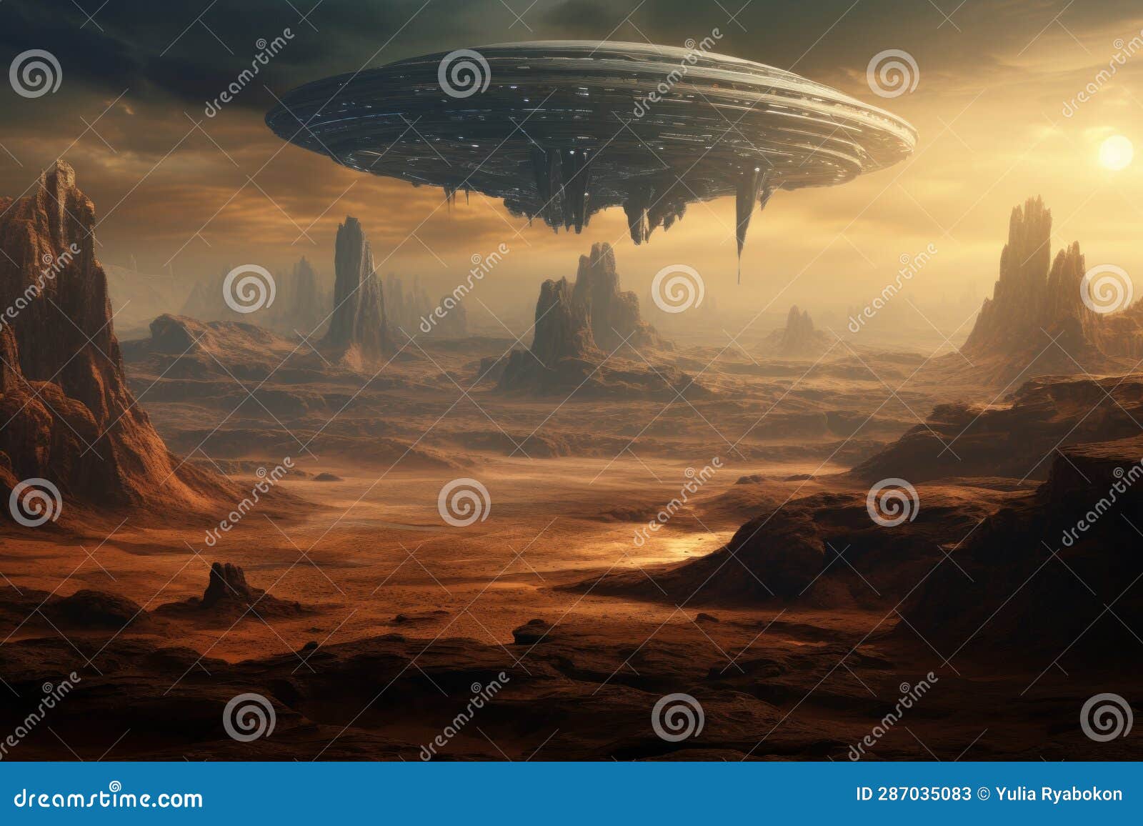Otherworldly Alien Fantasy Landscape. Generate Ai Stock Illustration ...