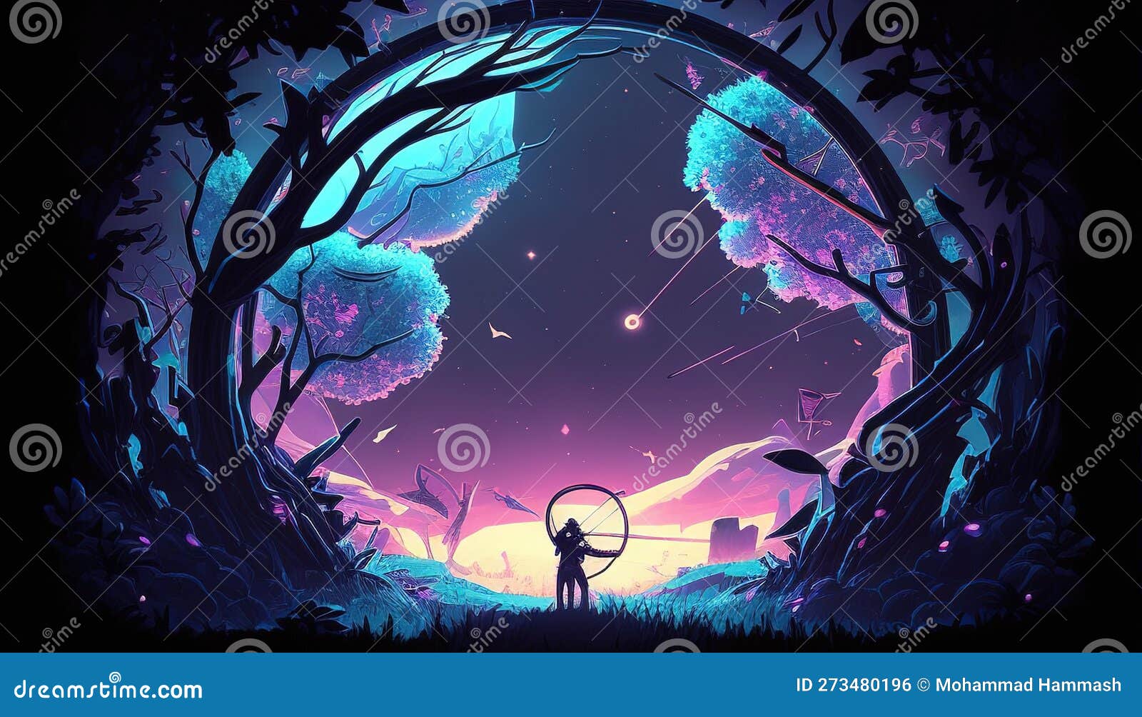 Otherworldly Archery Backdrop, Made with Generative AI Stock ...