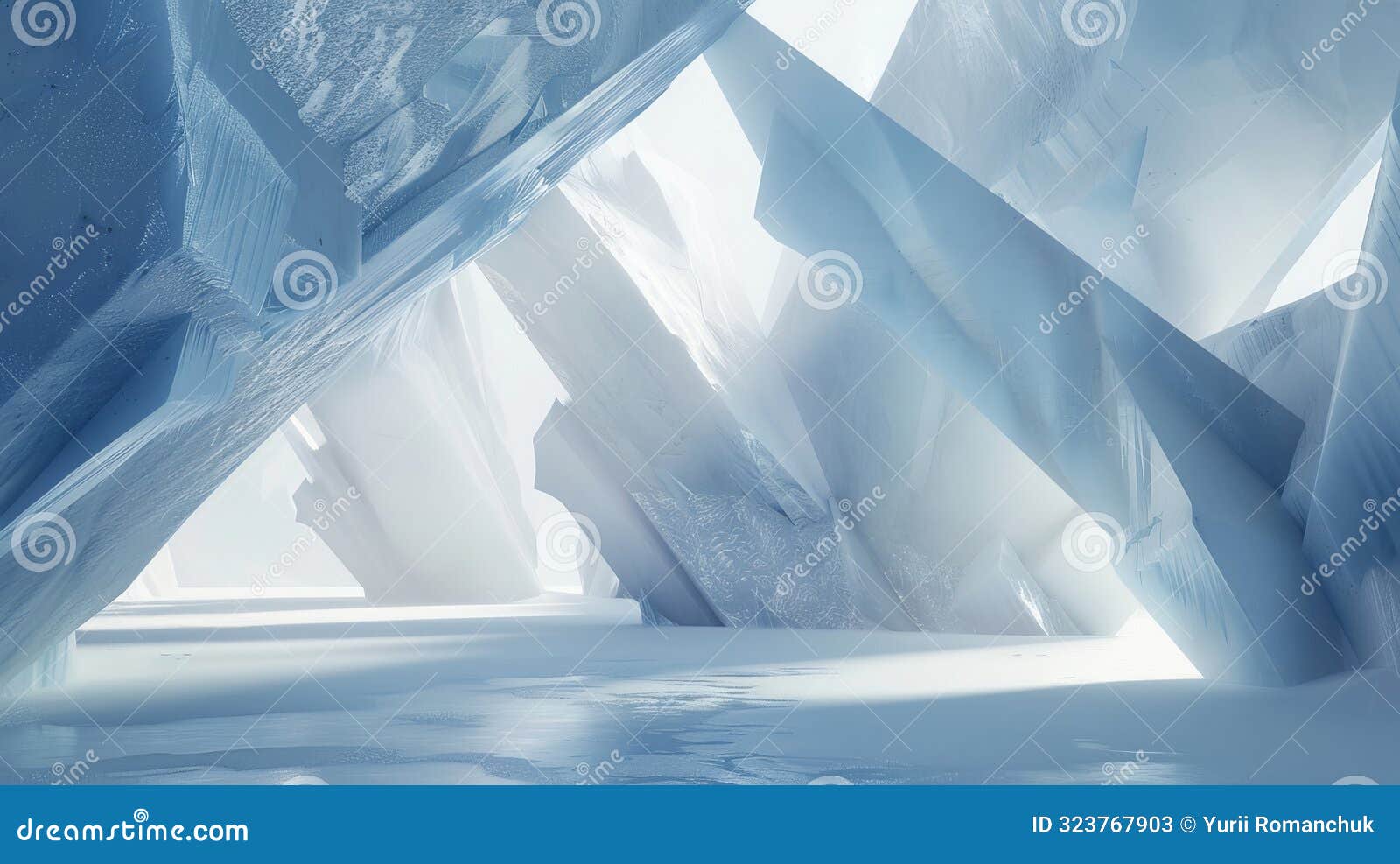 Otherworldly Ice Cave Interior Geometric Shapes and Light Play in a ...