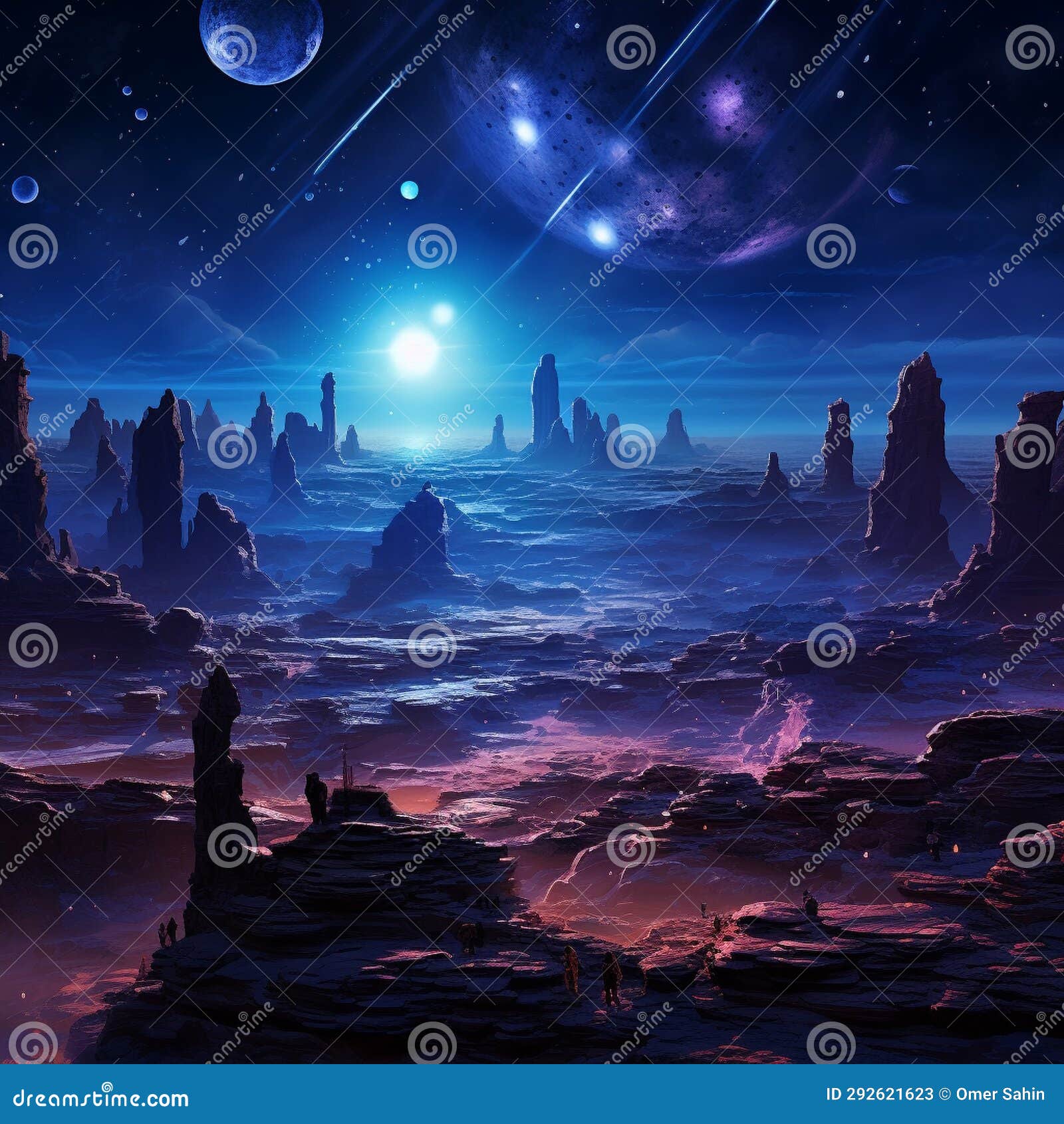 Otherworldly Mesas Emitting Mesmerizing Glow Royalty-Free Stock Photo ...