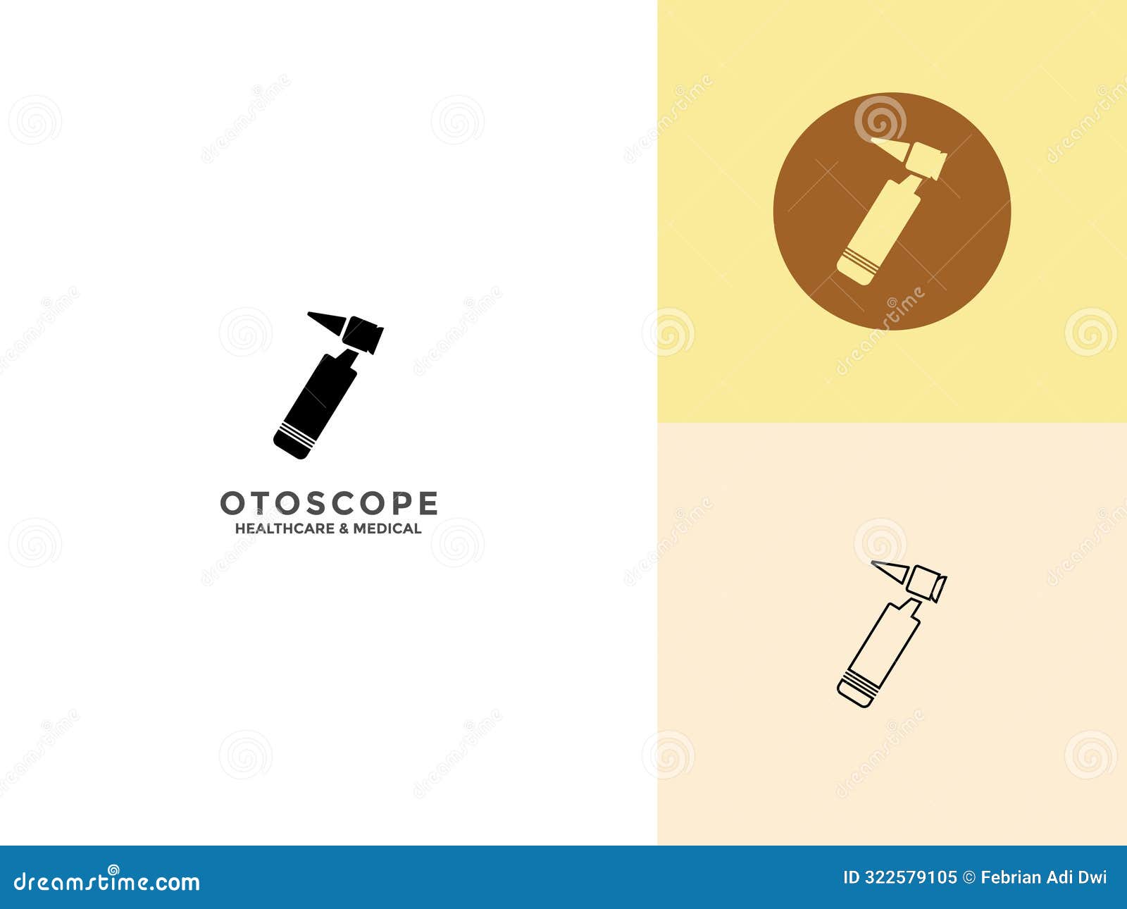 Otoscope Set Vector Logo Icon Concept. Otoscope Flat Vector Symbol ...