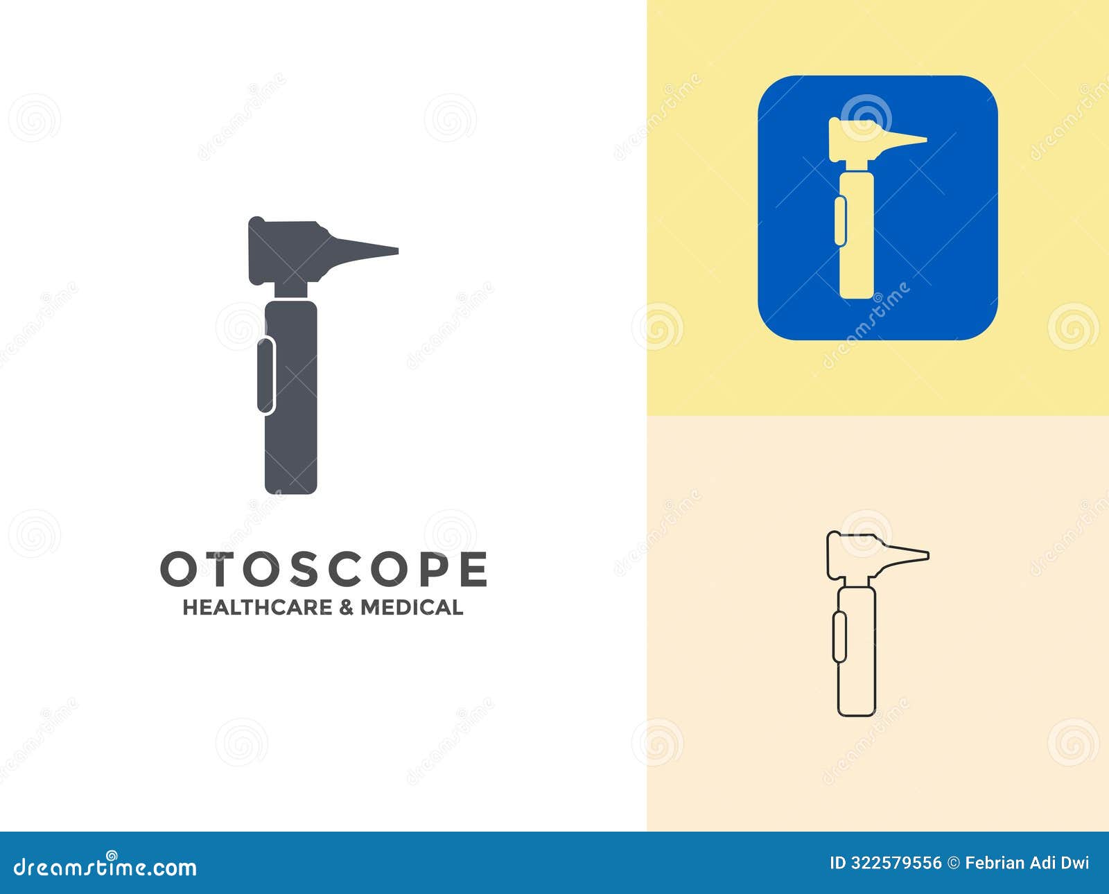 Otoscope Set Vector Logo Icon Concept. Otoscope Flat Vector Symbol ...