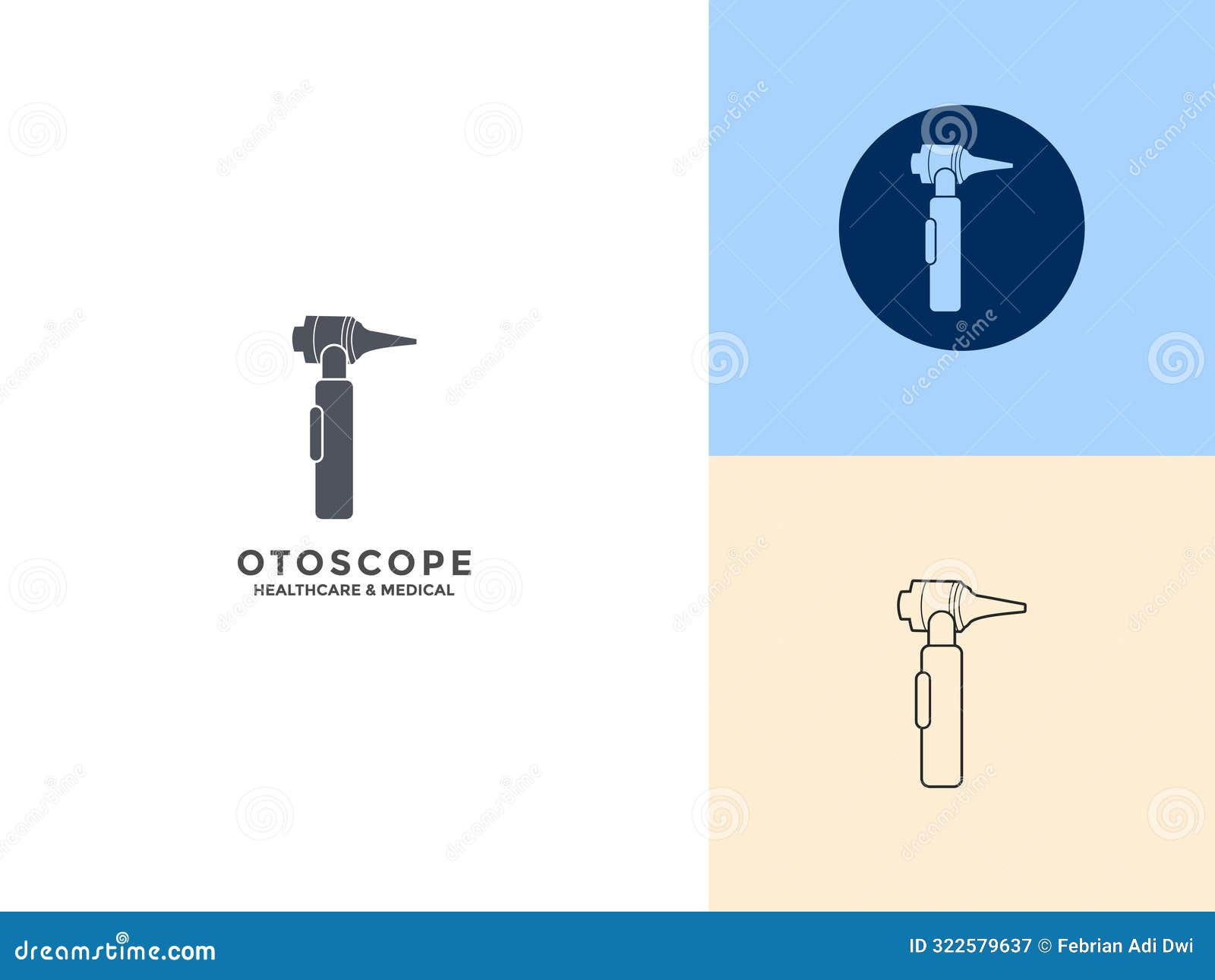 Otoscope Set Vector Logo Icon Concept. Otoscope Flat Vector Symbol ...