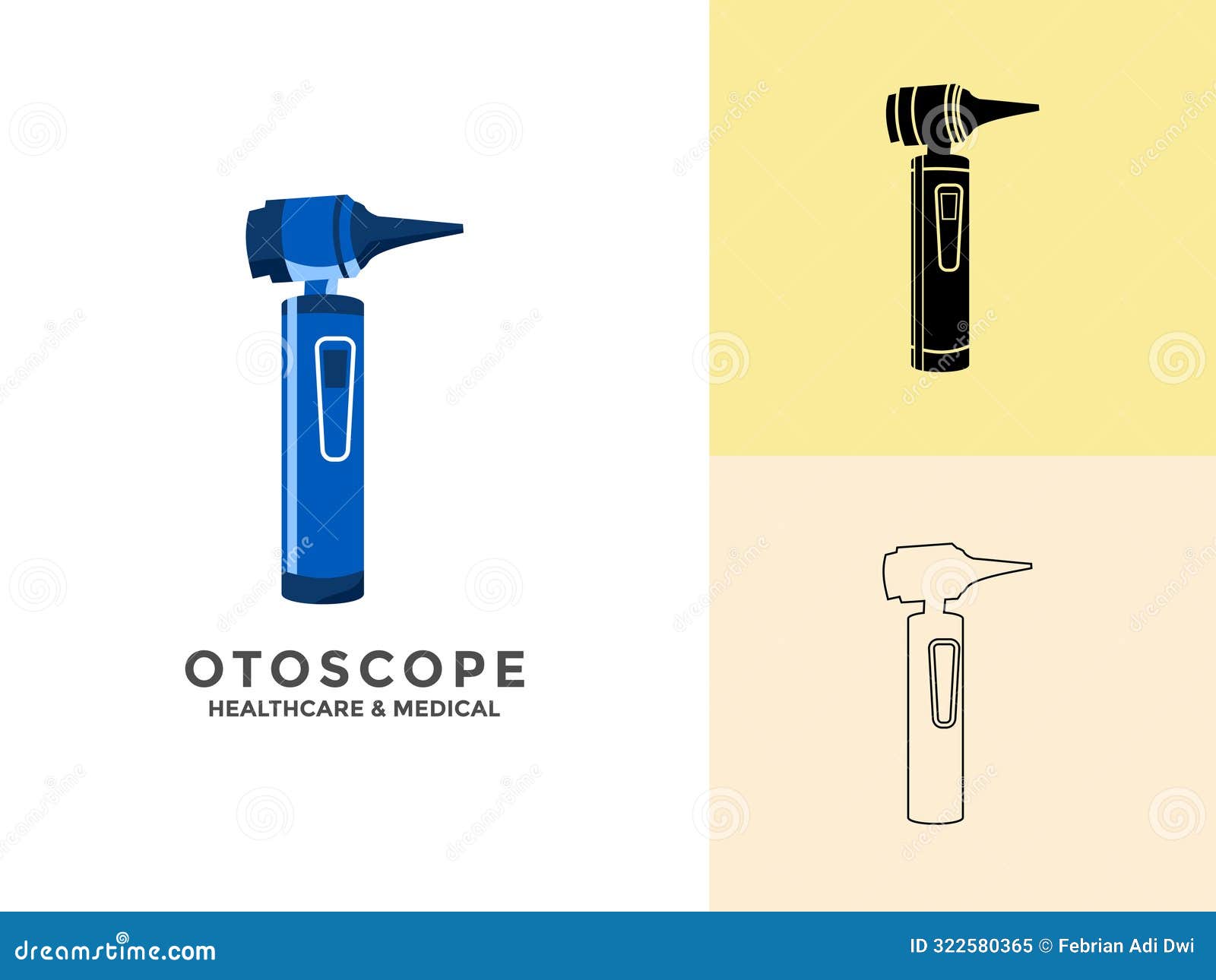 Otoscope Set Vector Logo Icon Concept. Otoscope Flat Vector Symbol ...