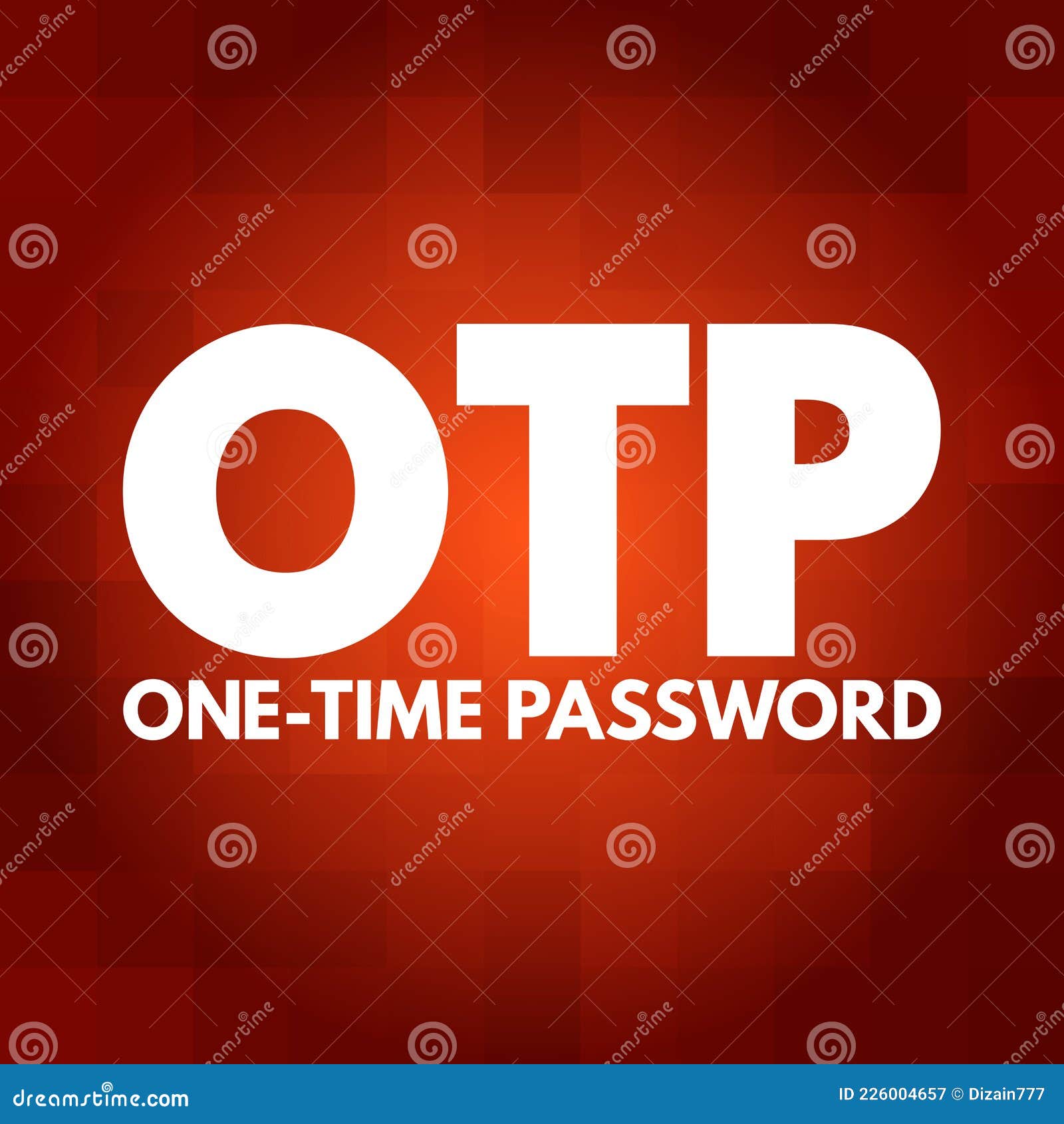OTP - One Time Password Acronym, Technology Concept Background Stock ...